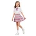 Atogsazn Girls Summer Two Piece Clothes Set Kids Button Short Sleeve ...