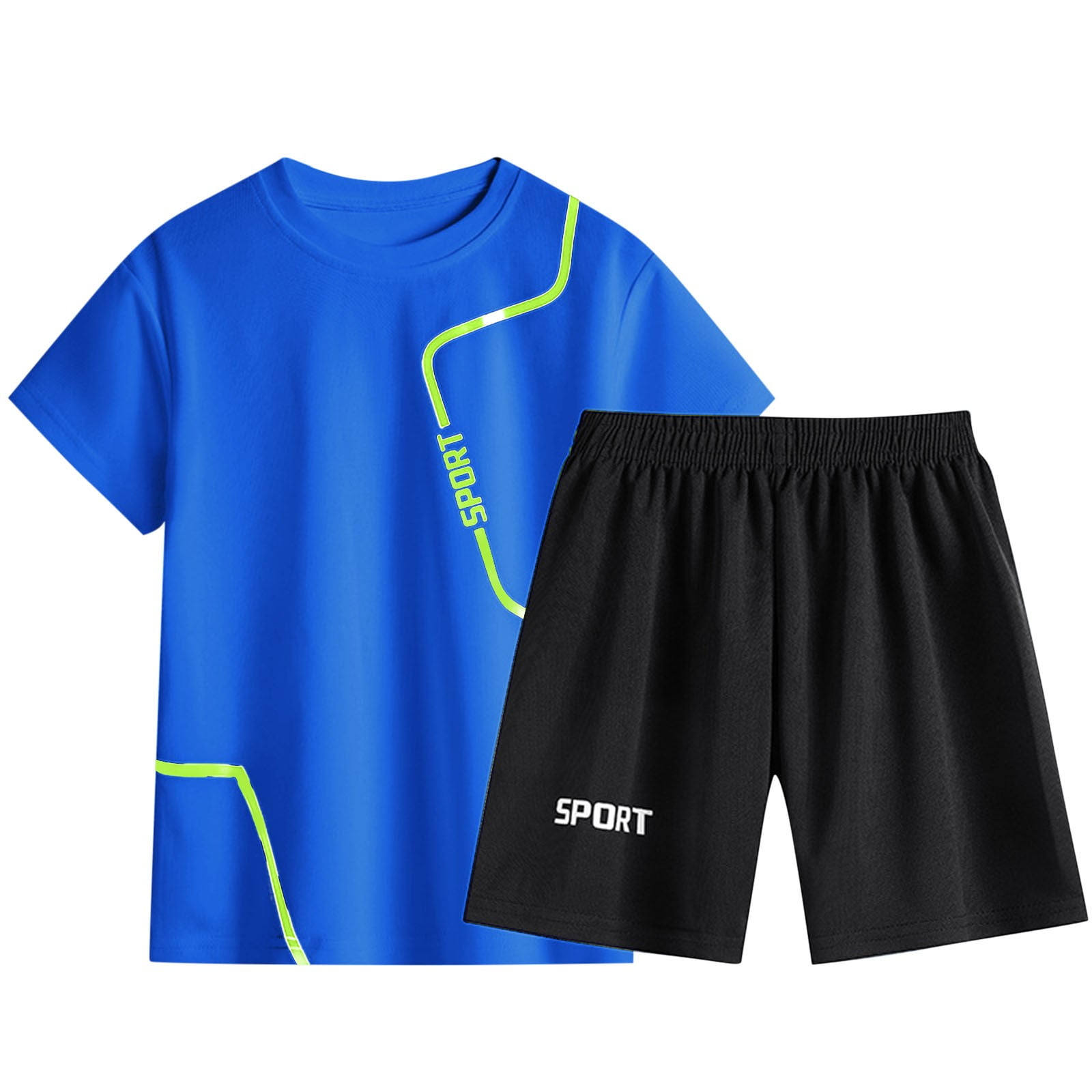 Atogsazn Kids Boy Summer Jogger Set Children Printed Athletic Short ...
