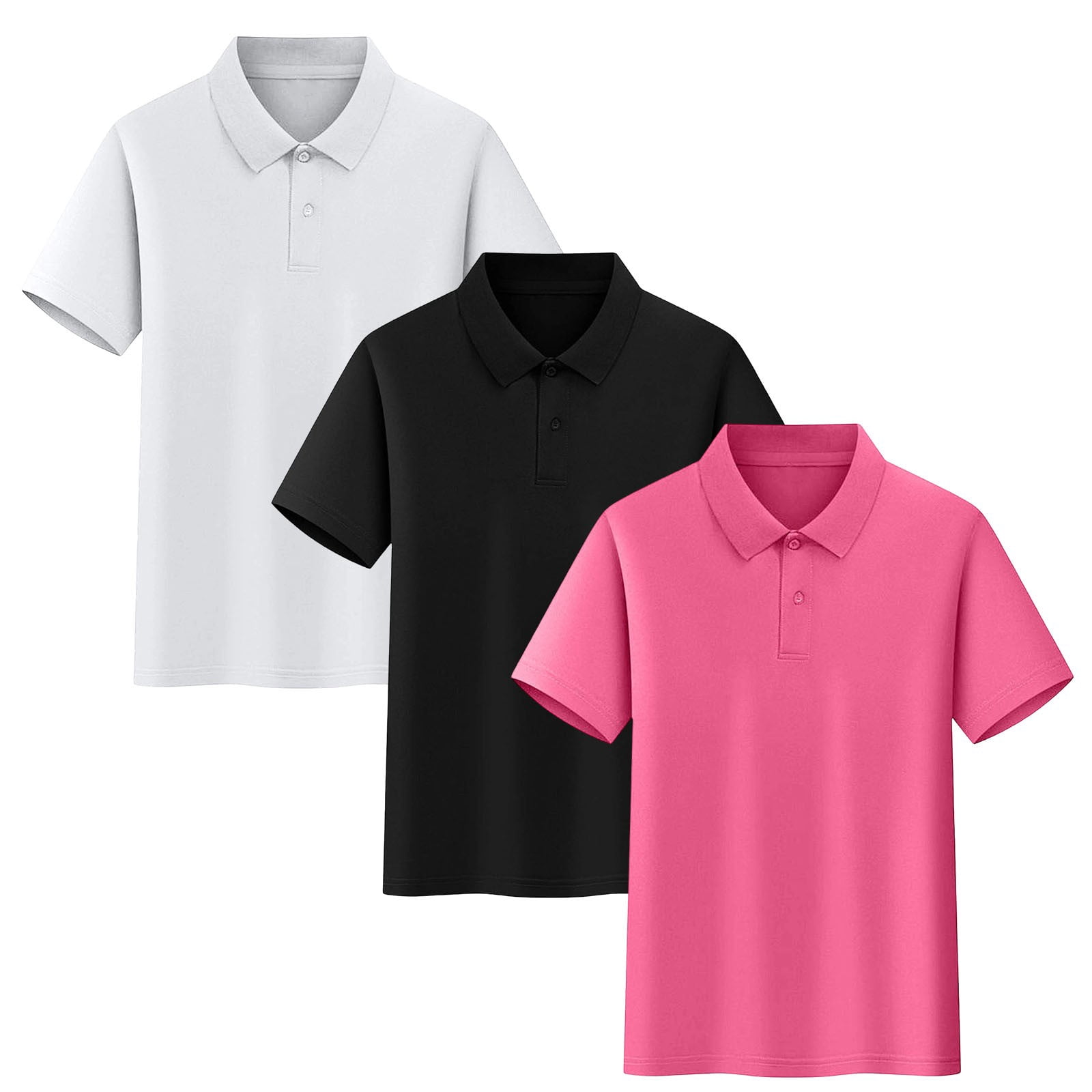 Atogsazn Kids Boys 3 Pack Cotton Shirt Children Casual Button Up Short ...
