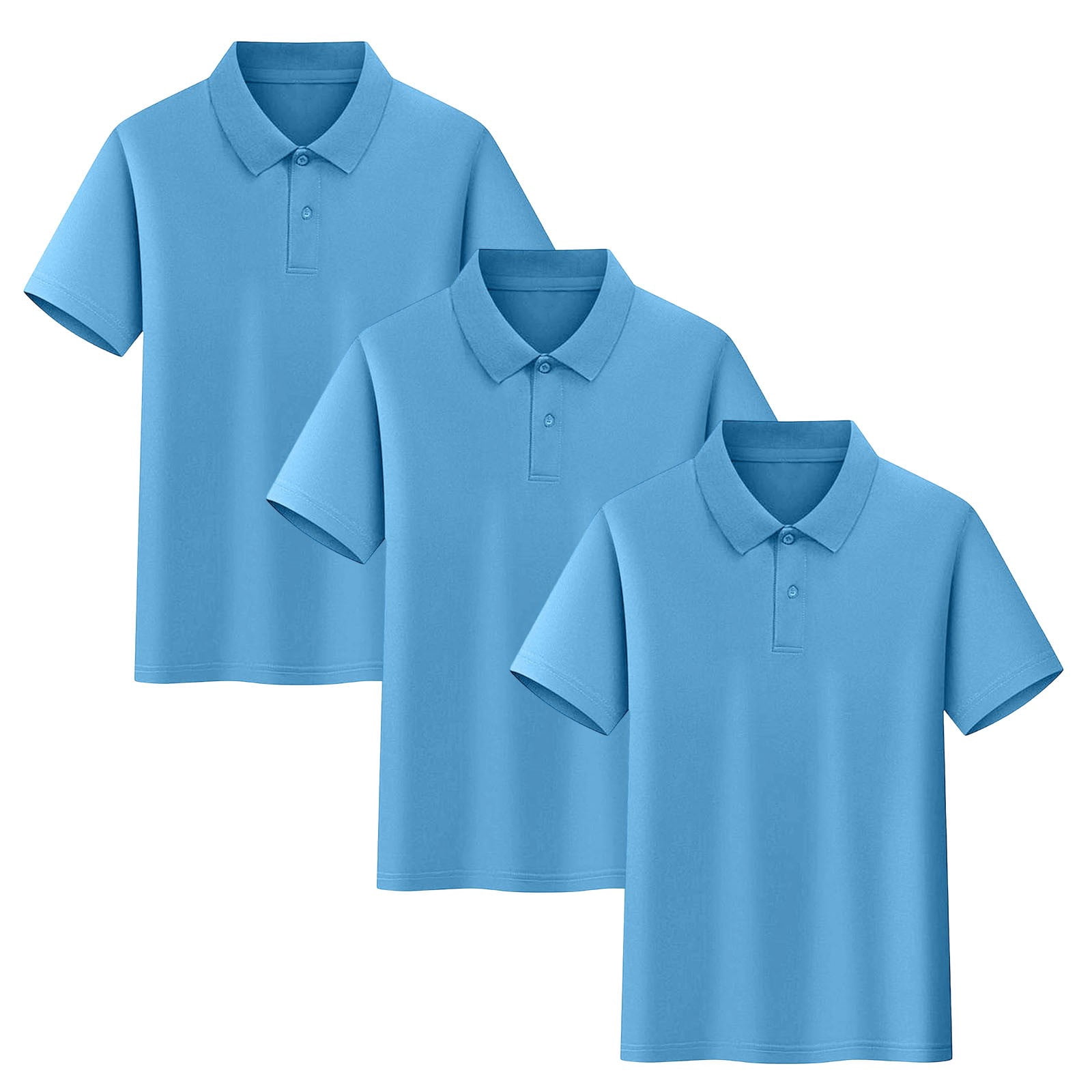 Atogsazn Kids Boys 3 Pack Cotton Shirt Children Casual Button Up Short ...