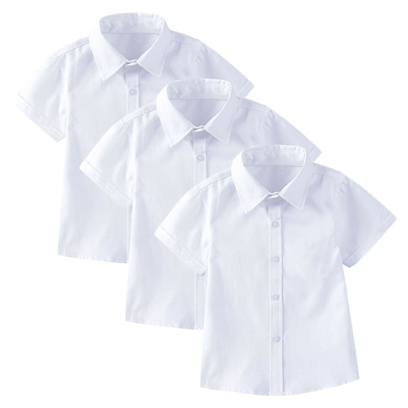 Atogsazn Kids Boys 3Pcs Button Up Shirts Children Girls Dressy Casual ...