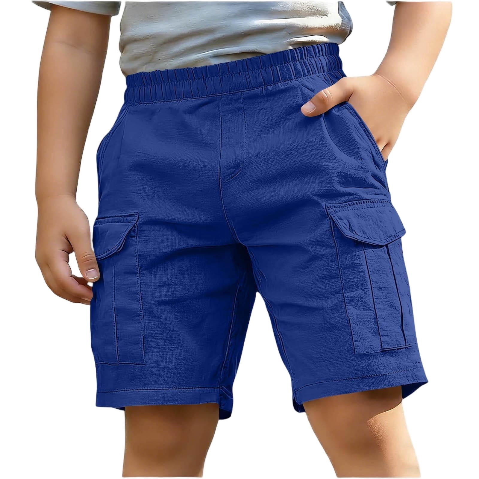 Atogsazn Kids Boys Athletic Cargo Shorts Childrens Casual Wide Leg ...