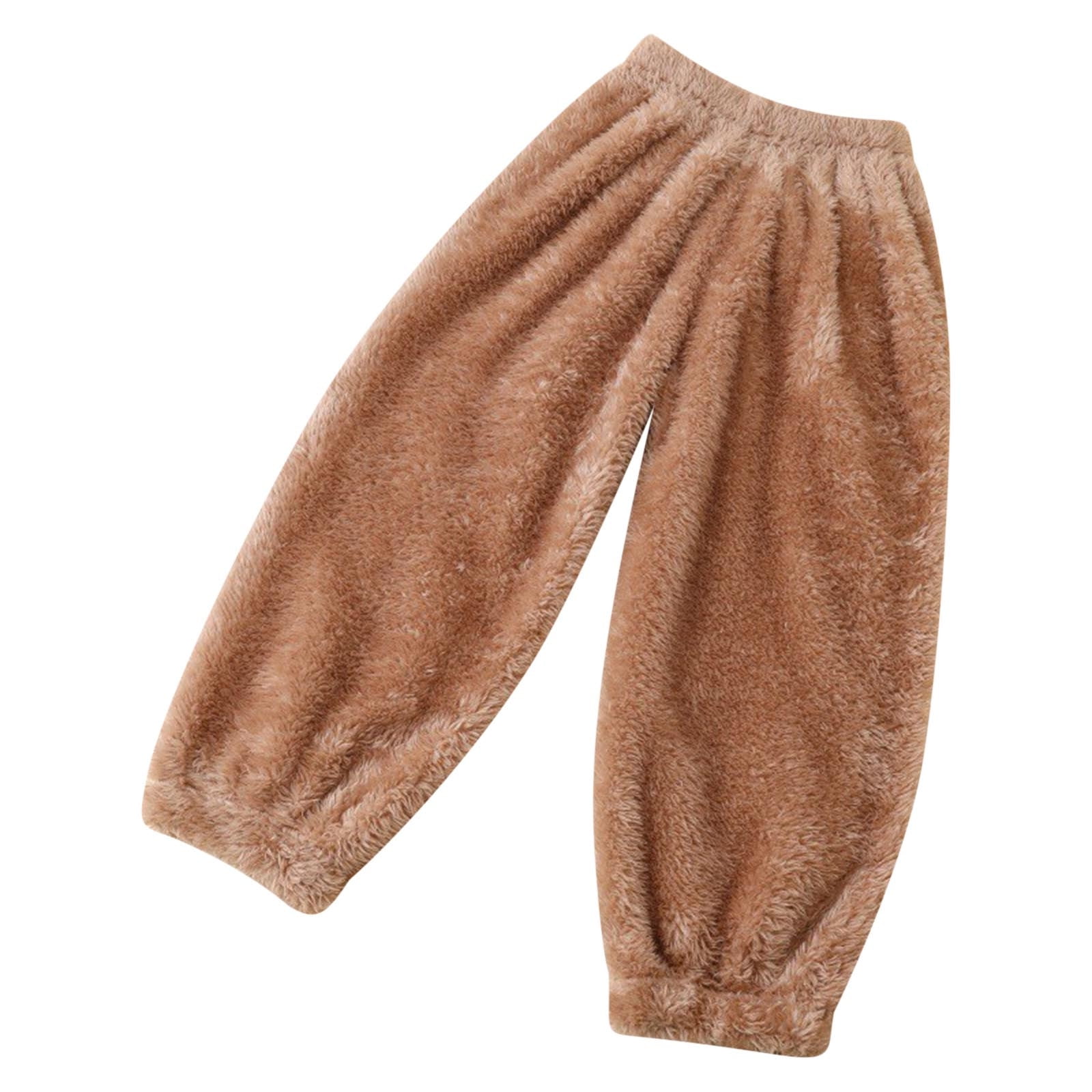 Atogsazn Kids Boys Fuzzy Pajamas Pants Children Fleece Elastic Waist ...