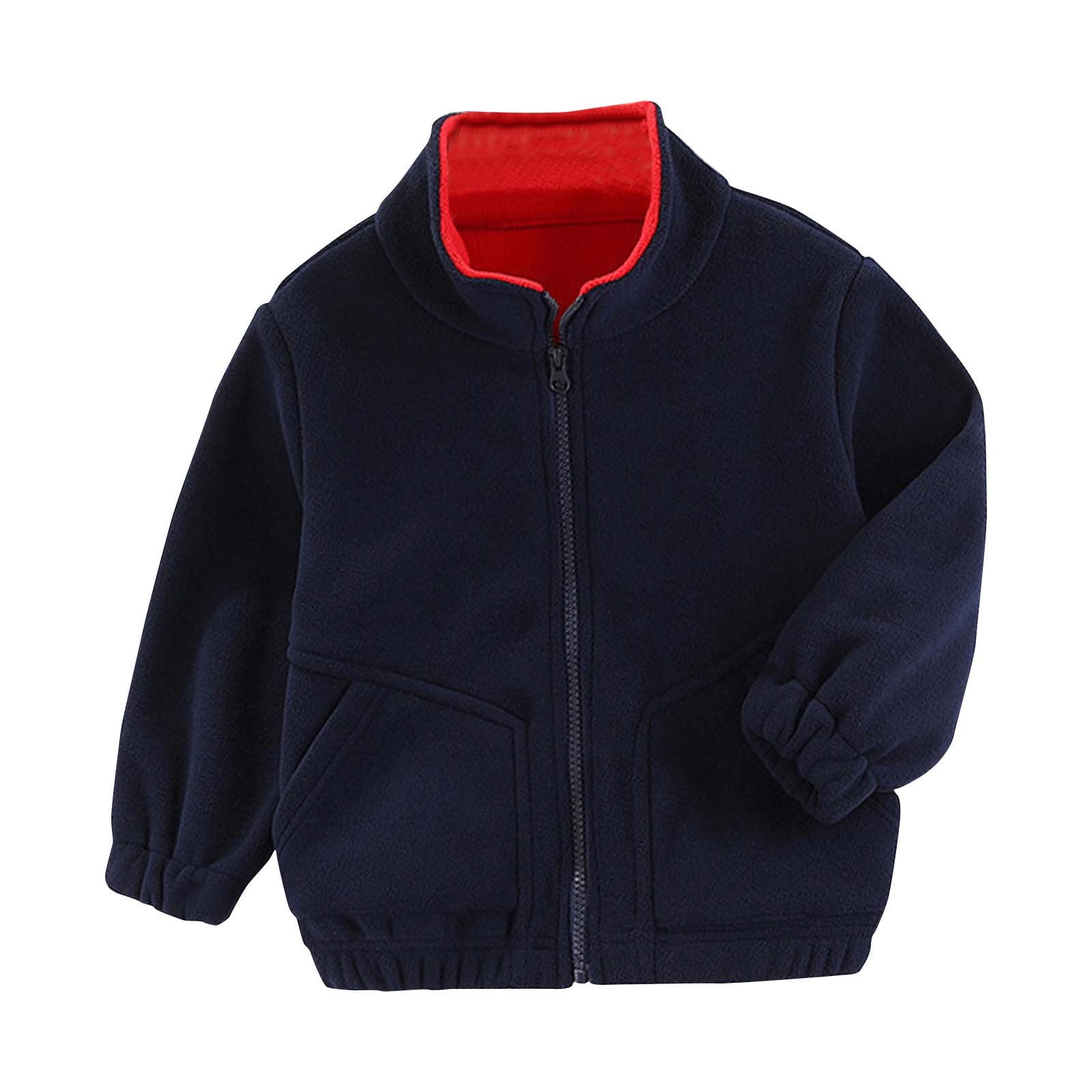 Atogsazn Kids Boys Girls Fleece Jacket Children Zip Up Long Sleeve Coat ...