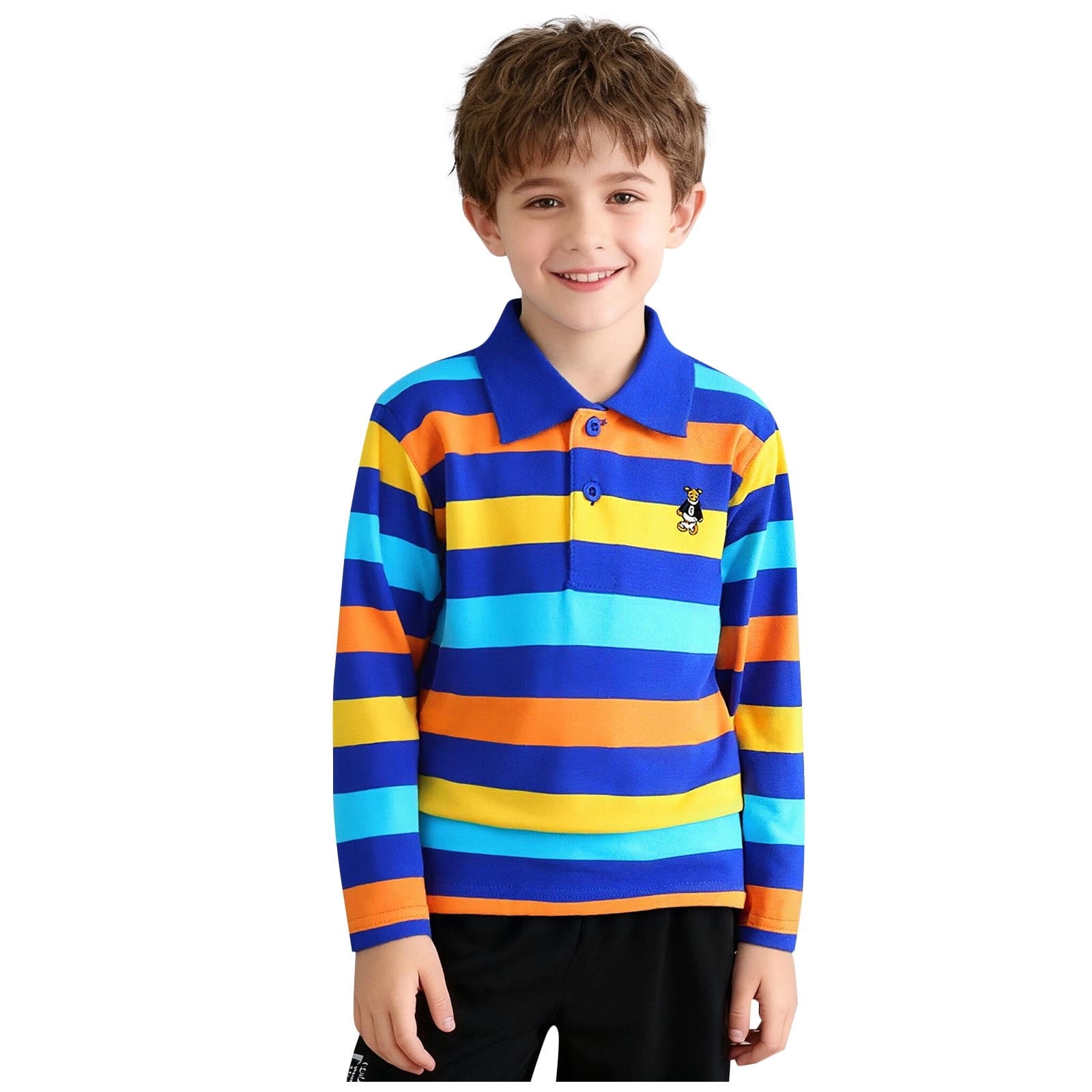 Atogsazn Kids Boys Summer Tshirt Children Casual Striped Button Down ...