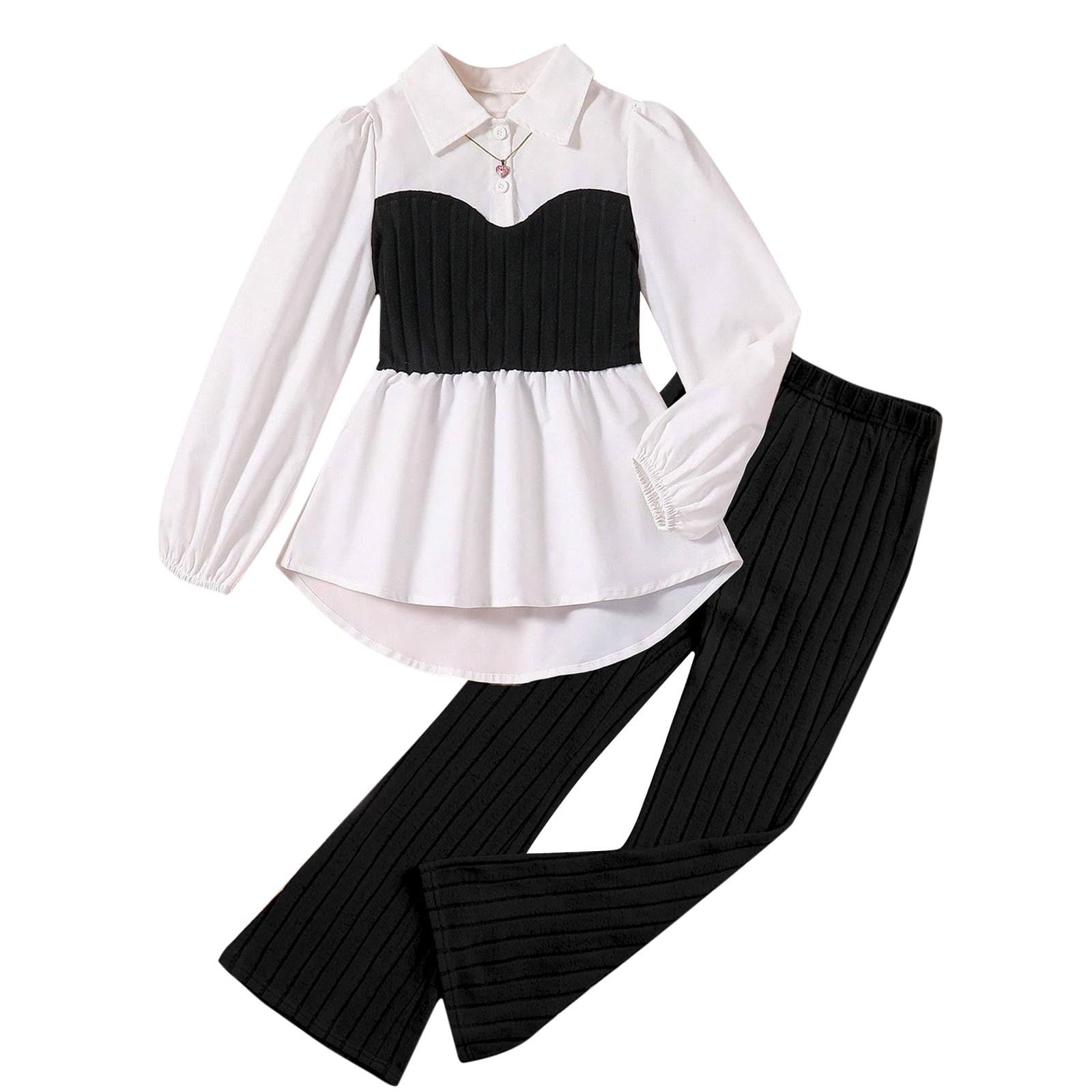 Atogsazn Kids Causal Spring Fall Clothes Set Girls Lantern Long Sleeve ...