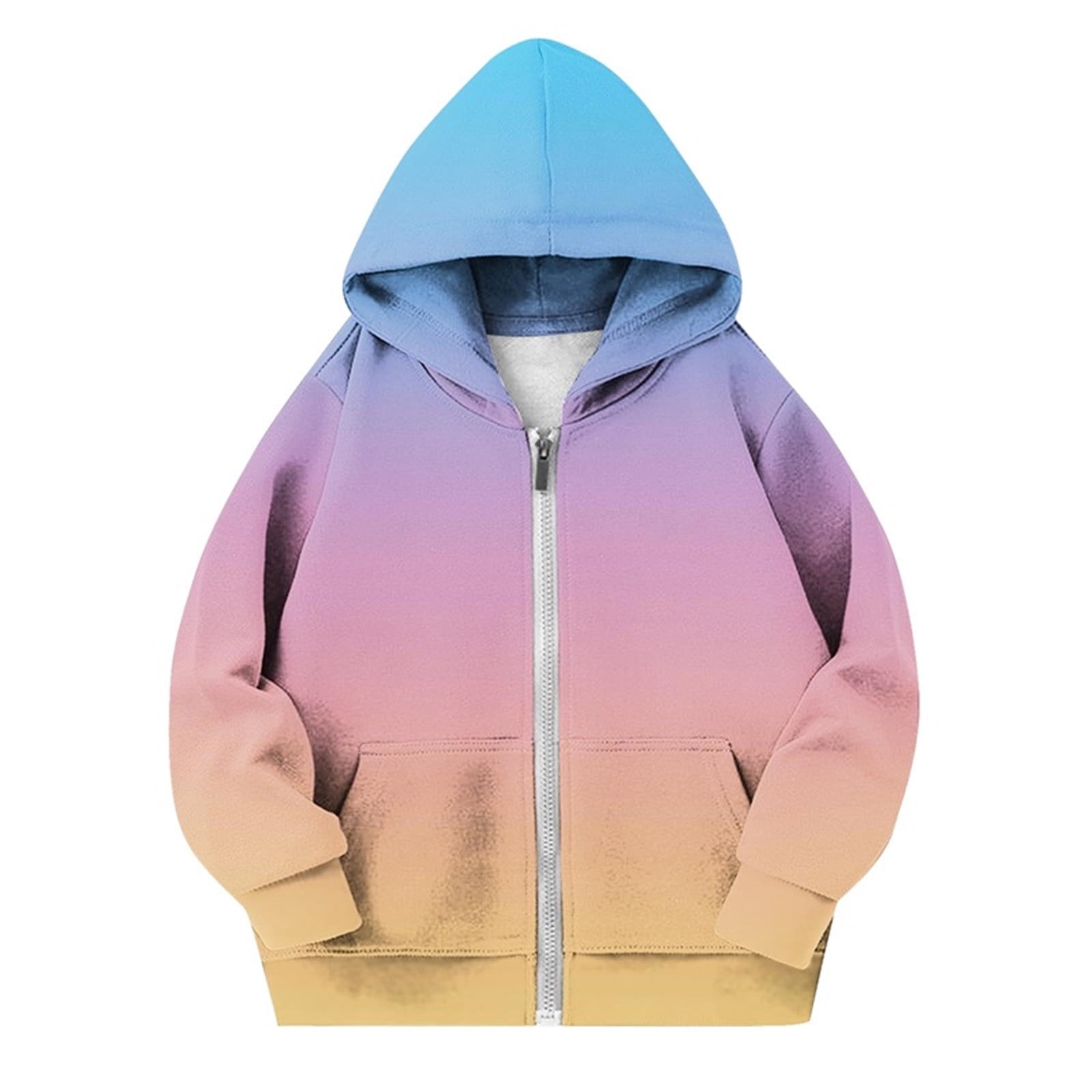 Atogsazn Kids Girl Fleece Lined Sweatshirt Children Casual Gradient ...