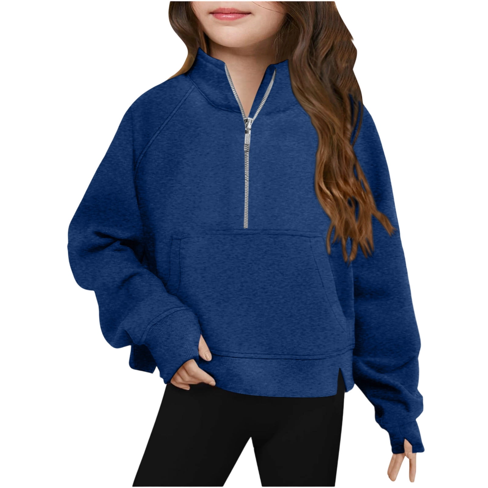 Atogsazn Kids Girls Fall Winter Sweatshirt Children Half Zip ...