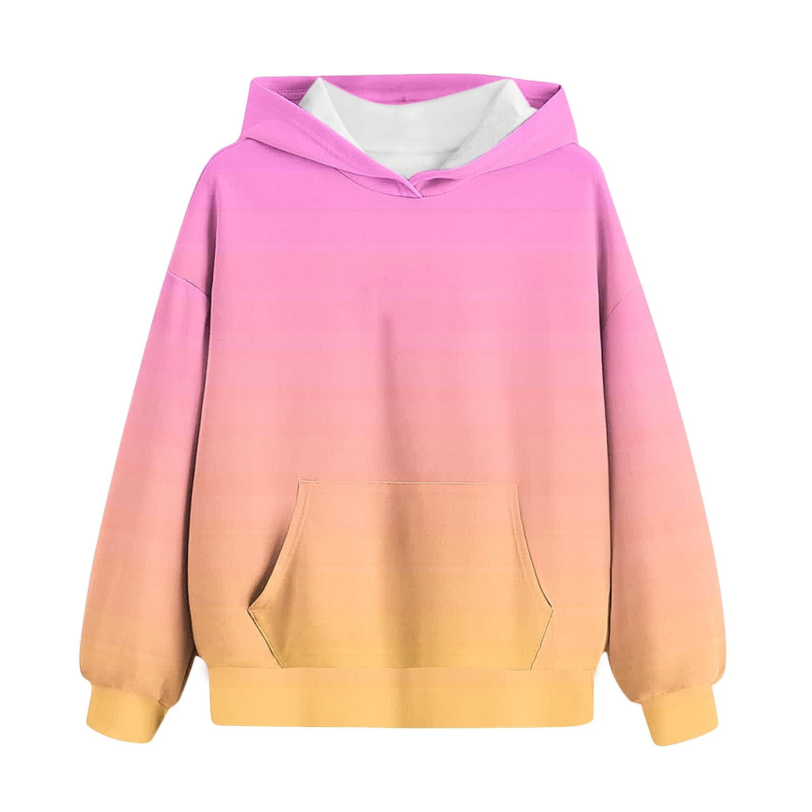 Atogsazn Kids Girls Ovesized Hoodies Children Gradient Loose Fleece ...