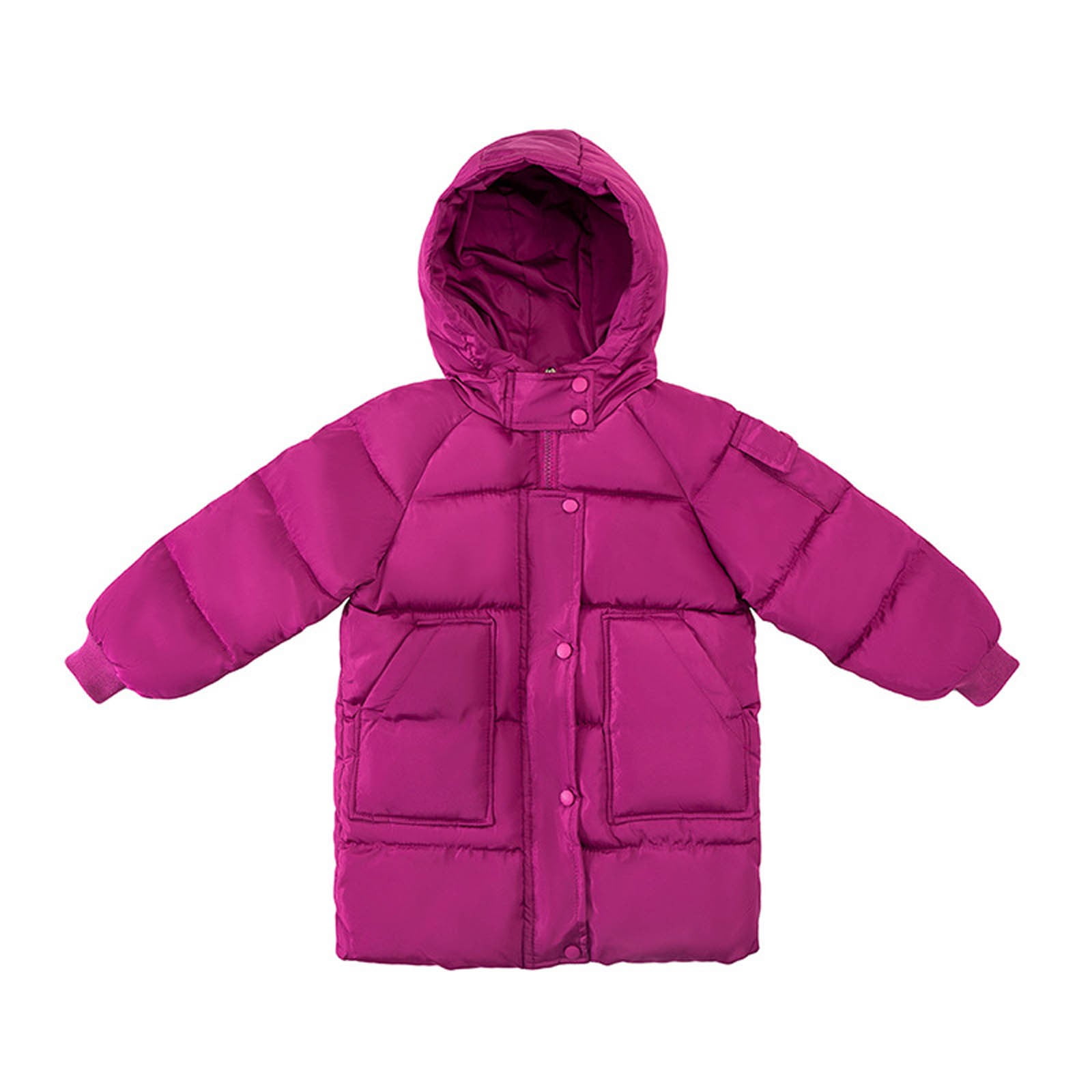 Atogsazn Kids Girls Puffer Jackets Children Zip Up Long Sleeve Hooded ...