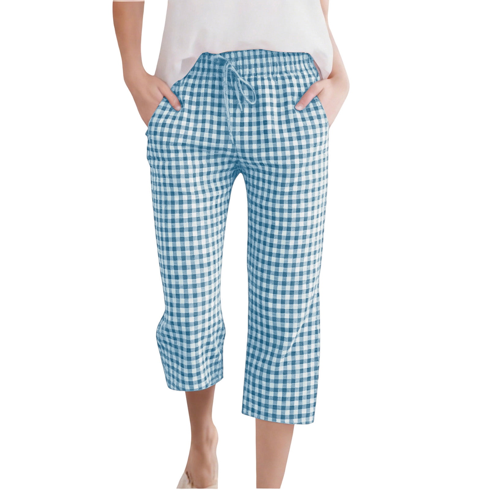 Atogsazn Kids Girls Summer Stroped Capris Children Casual Linen Wide ...