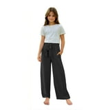 Atogsazn Kids Girls Wide Leg Lounge Pants with Pocket Children ...