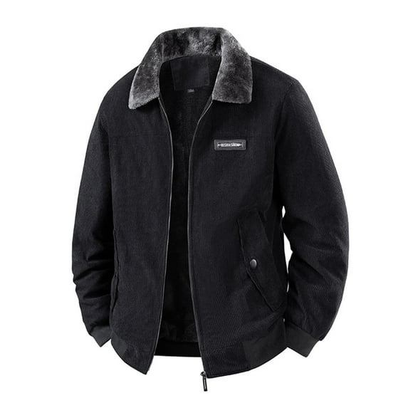 Atogsazn Men's Sherpa Line Jacket Casual Full Zip Long Sleeve Corduroy ...