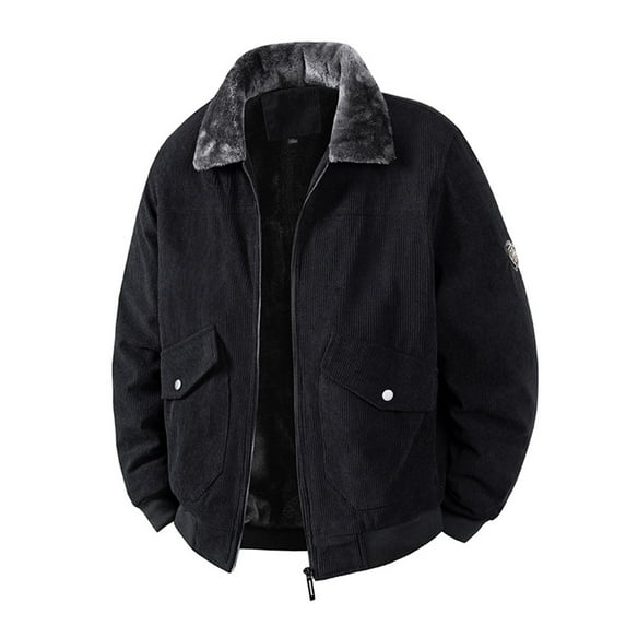 Atogsazn Men's Sherpa Line Jacket Casual Full Zip Long Sleeve Corduroy ...