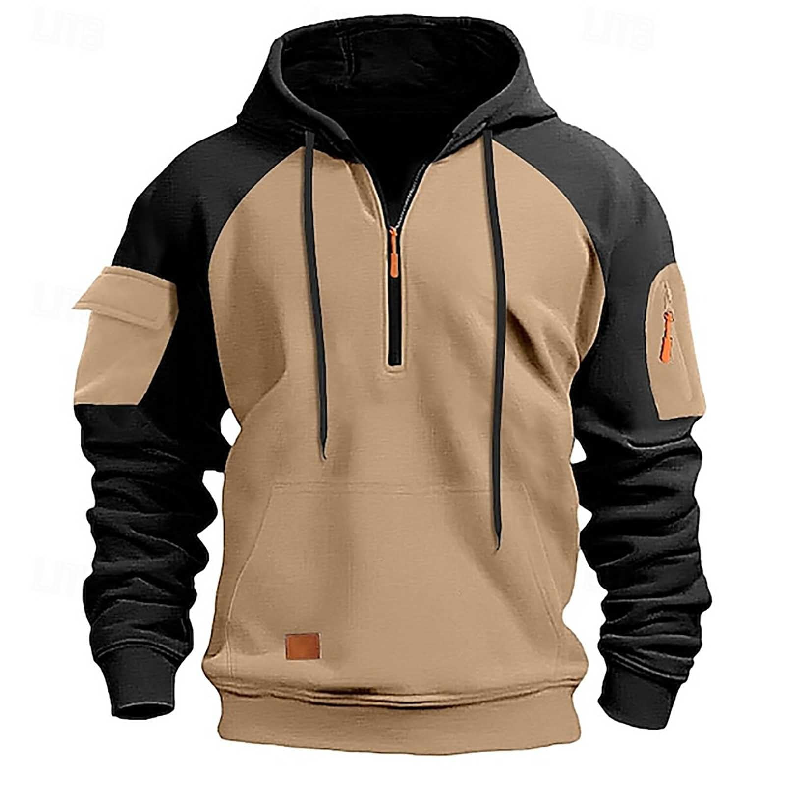 Atogsazn Men's Tactical Hoodie 1/4 Zip Cargo Long Sleeve Sweatshirt ...