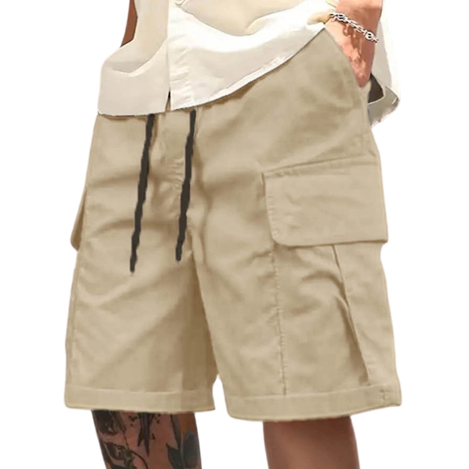 Atogsazn Mens Baggy Wide Leg Cargo Shorts Casual Loose Fit Athletic ...