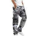 Atogsazn Mens Camouflage Cargo Pants Casual Elastic Waist Drawstring Pants Loose Straight Leg ...