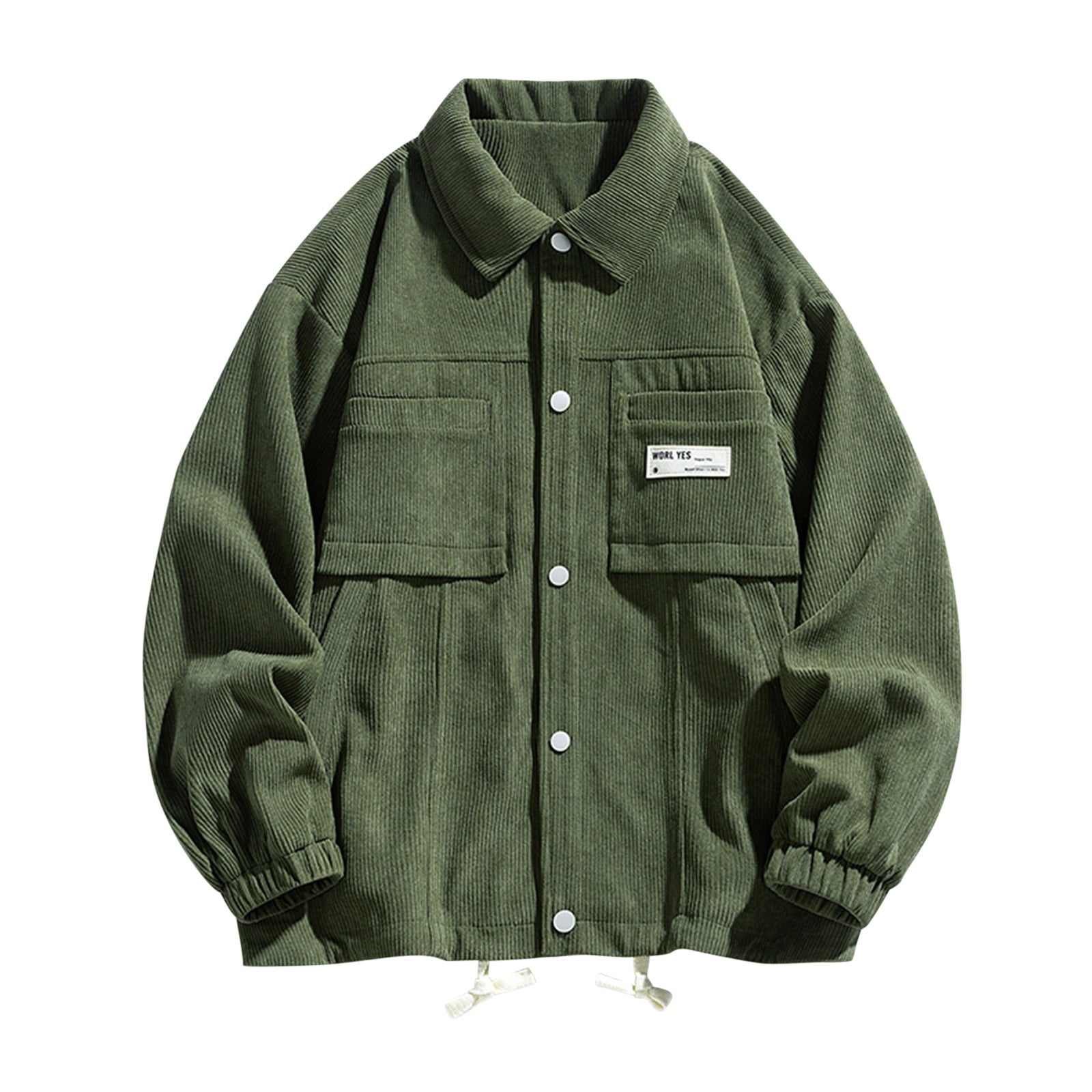 Atogsazn Mens Casual Jacket Loose Button Long Sleeve Muti Pockets ...