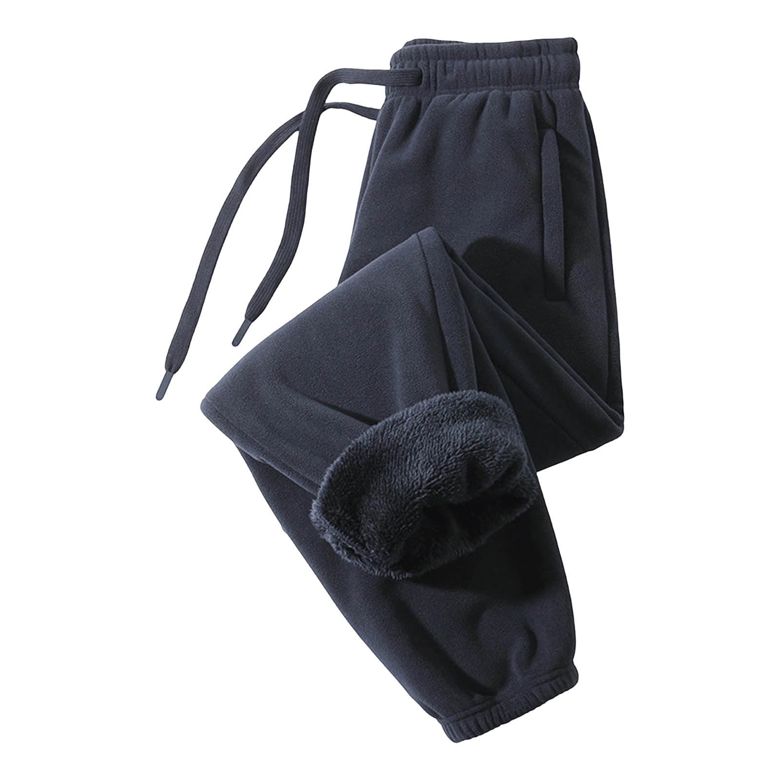 Atogsazn Mens Fleece Lined Sweatpants Fuzzy Sherpa Winter Warm Pant ...