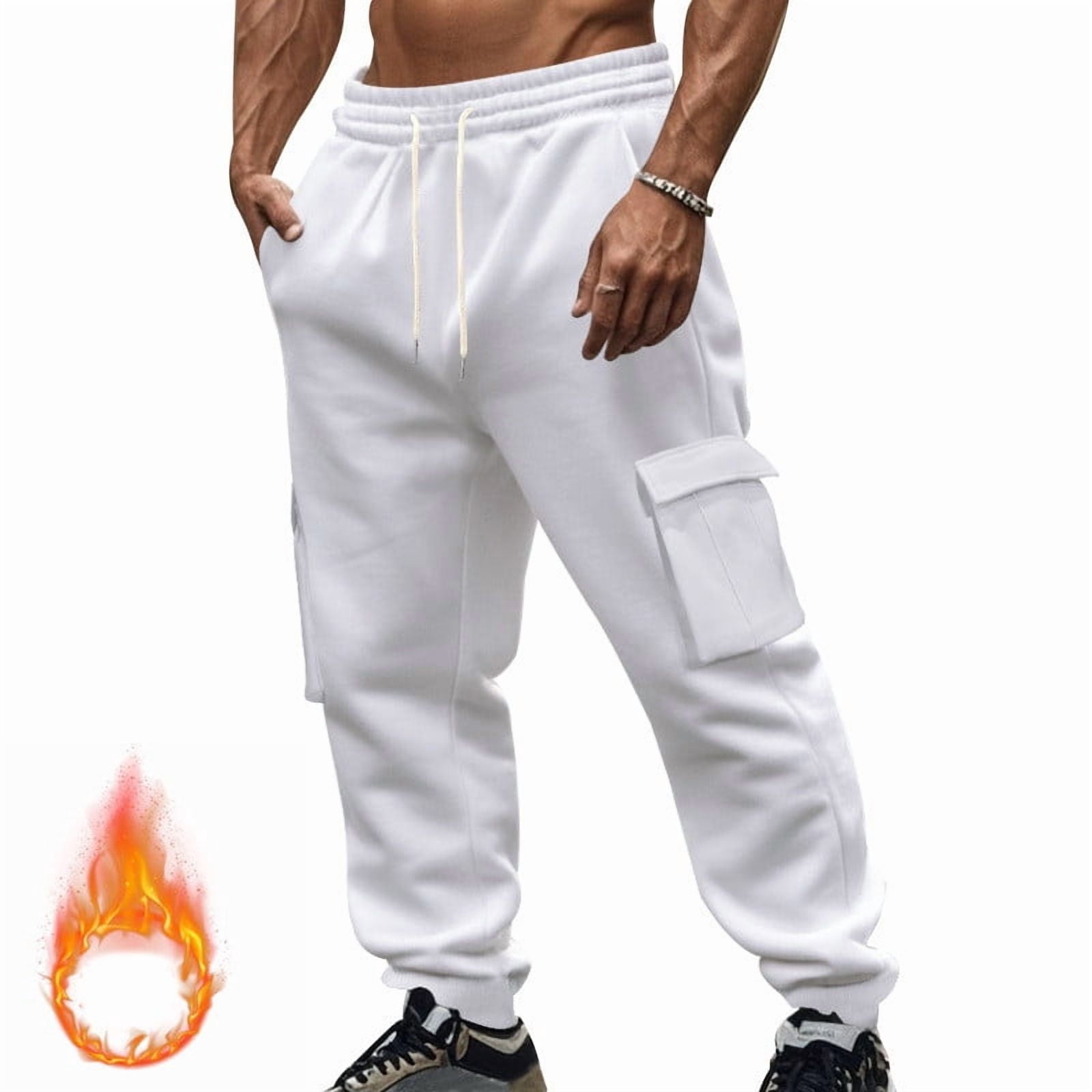 Atogsazn Mens Jogger Sweatpants Casual Fleece Cargo Pants Baggy ...