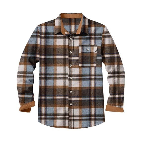 Atogsazn Mens Plaid Shirts Casual Button Down Long Sleeve Shirt with ...