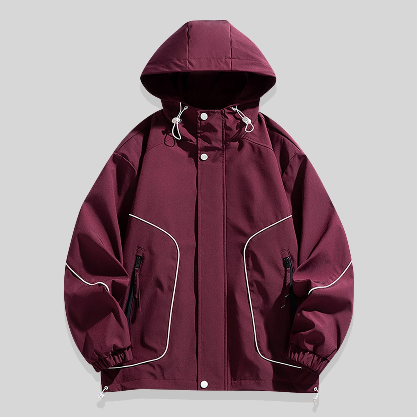Atogsazn Mens Rain Jacket Casual Windbreaker Long Sleeve Raincoat ...