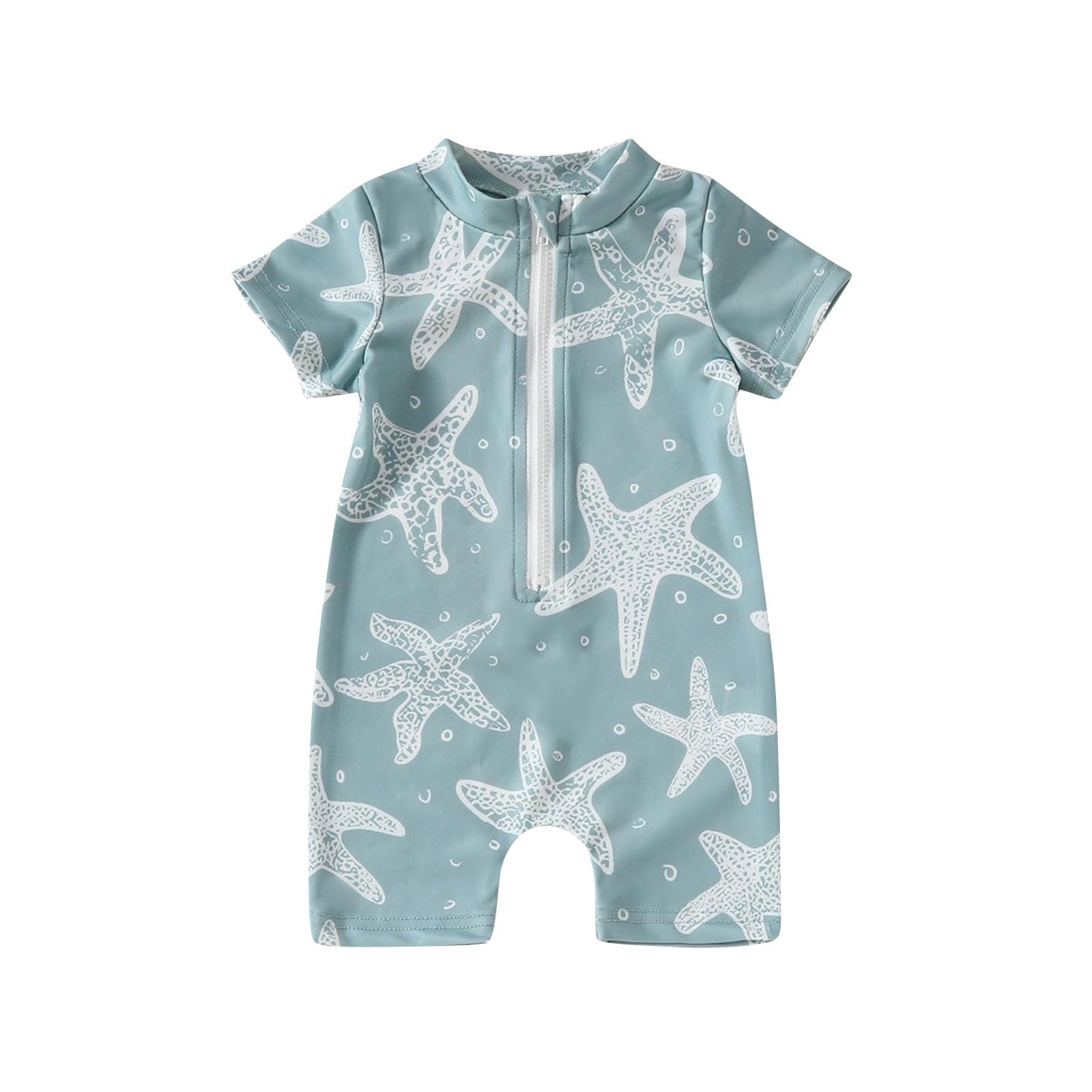 Atogsazn Newborn Infant Baby Boys Swimsuit Toddler Zipper Short Sleeve ...