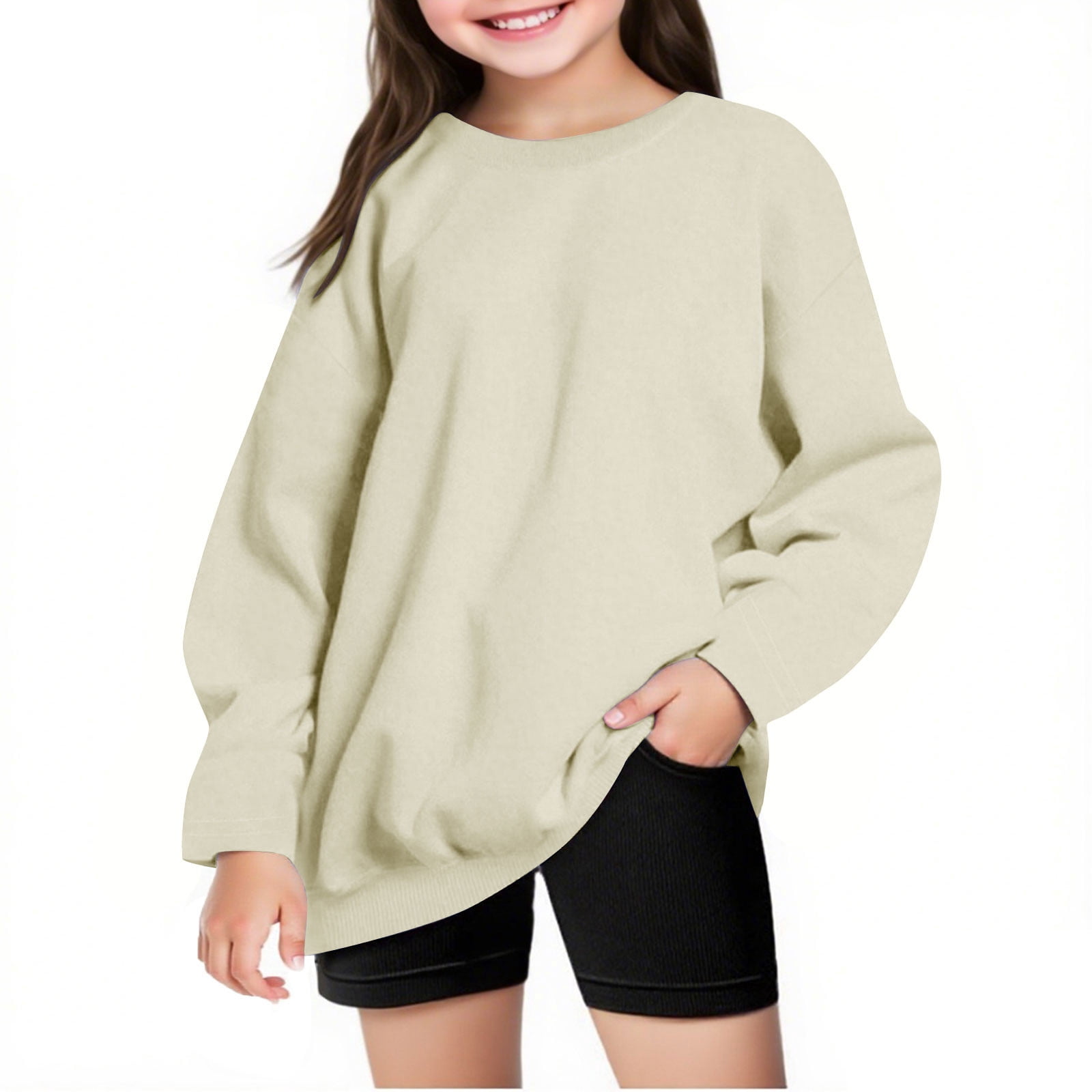 Atogsazn Sweatshirt for Girls Kids Unisex Casual Fleece Pullover Long ...