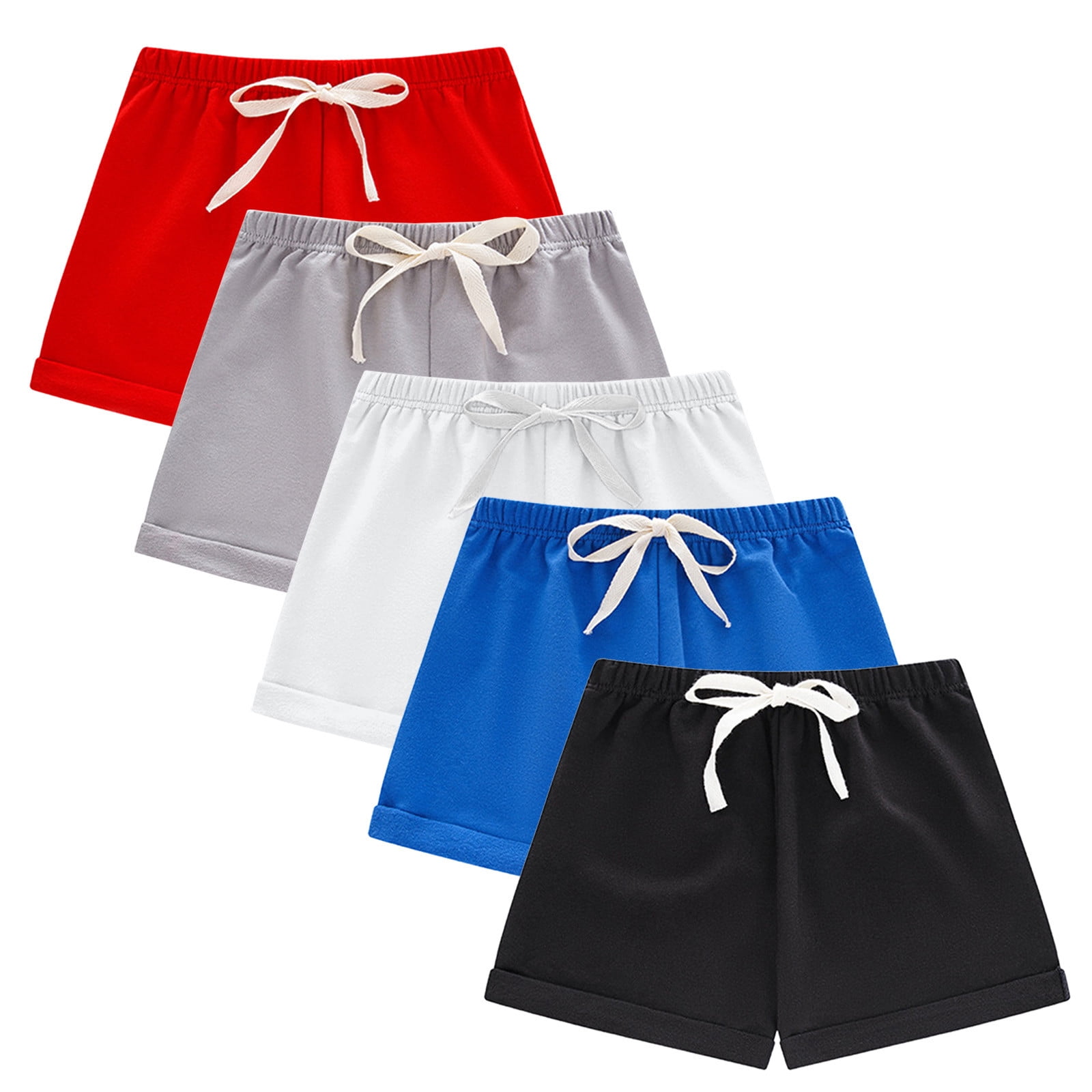 Atogsazn Toddler Baby Boys 5-Pack Athletic Shorts Kids Casual Cotton ...
