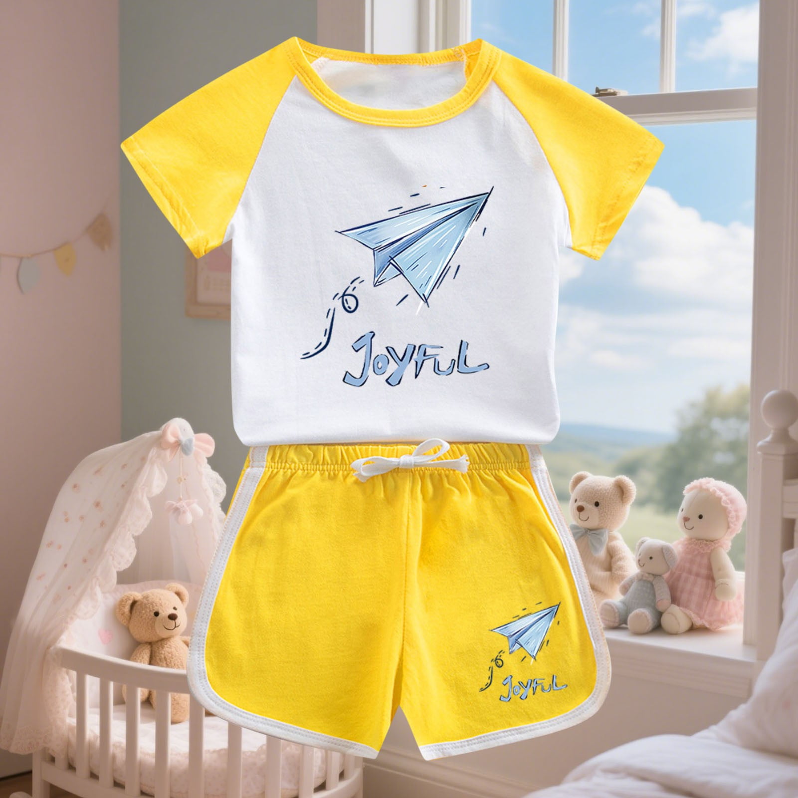 Atogsazn Toddler Baby Boys Athletic Set Kids Cute Printed Jogger Short ...