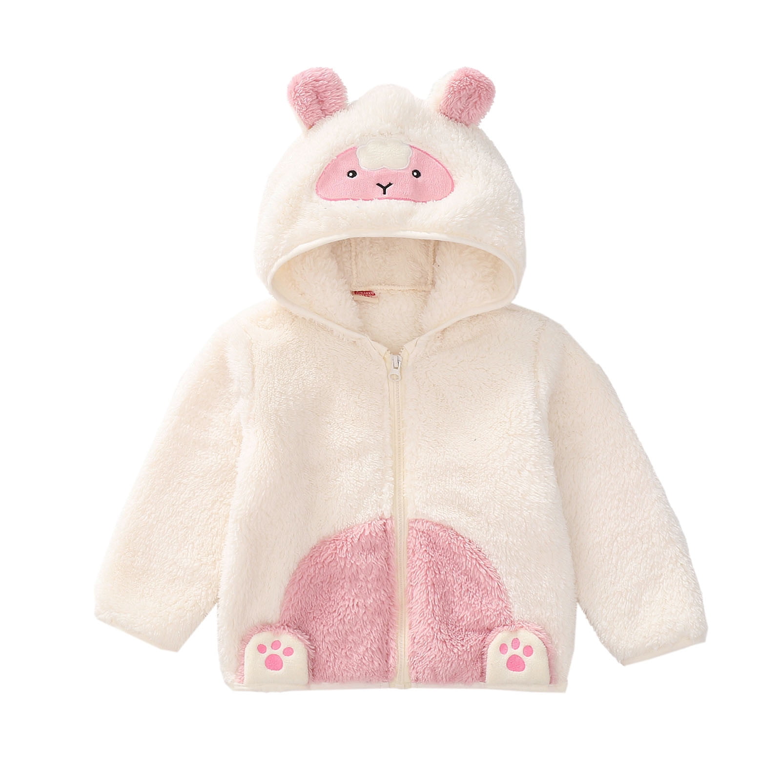 Atogsazn Toddler Baby Girl Fleece Jacket Kids Infant Fuzzy Sherpa Zip ...