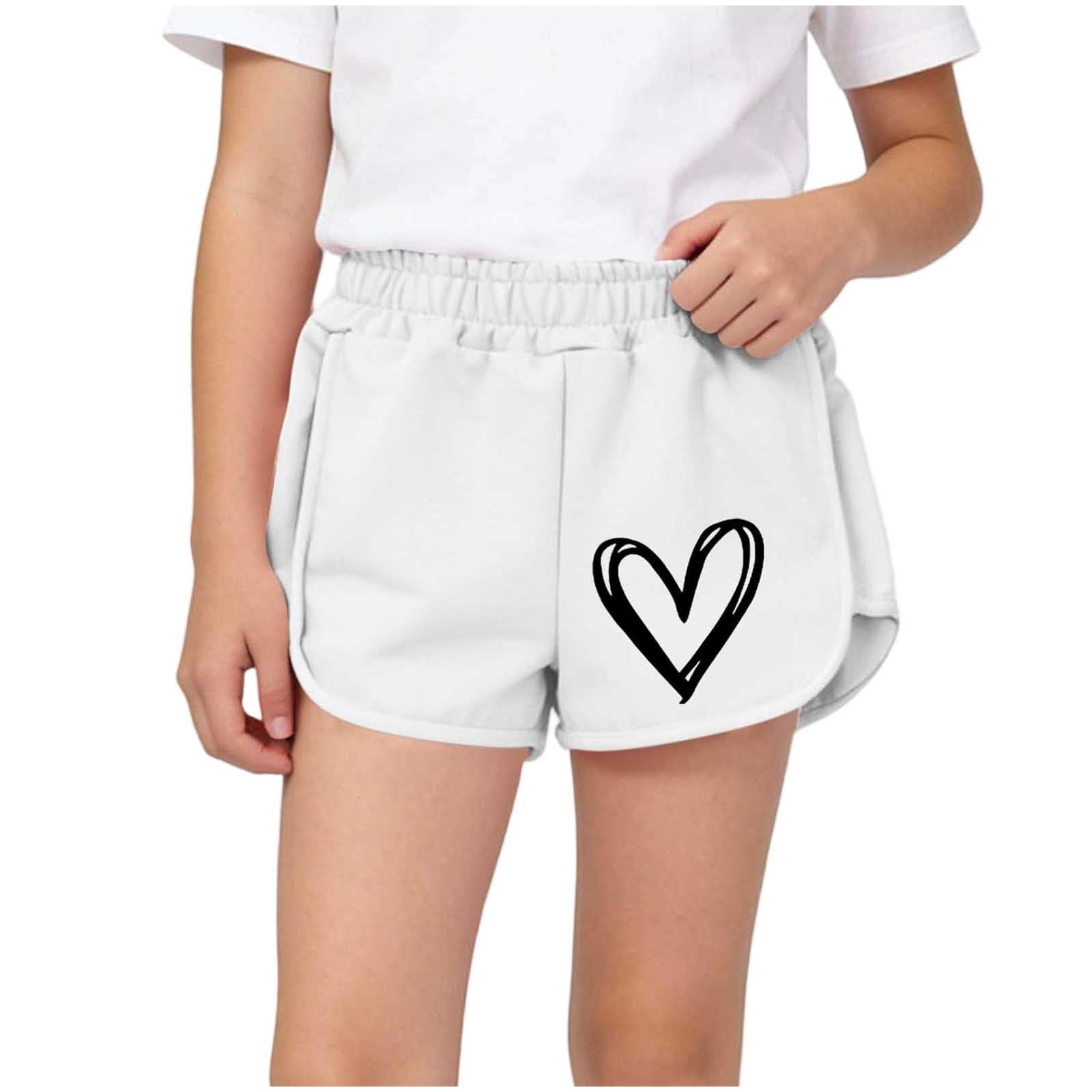 Atogsazn Toddler Baby Girls Athletic Shorts Kids Casual Hearts Printed ...