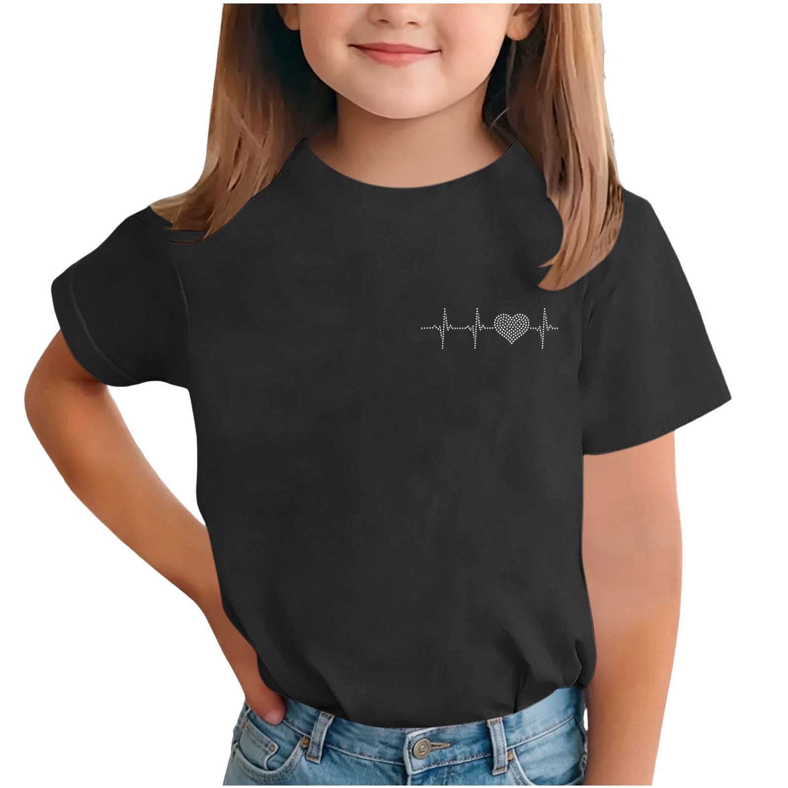 Atogsazn Toddler Baby Girls Summer T-shirt Kids Casual Short Sleeve ...