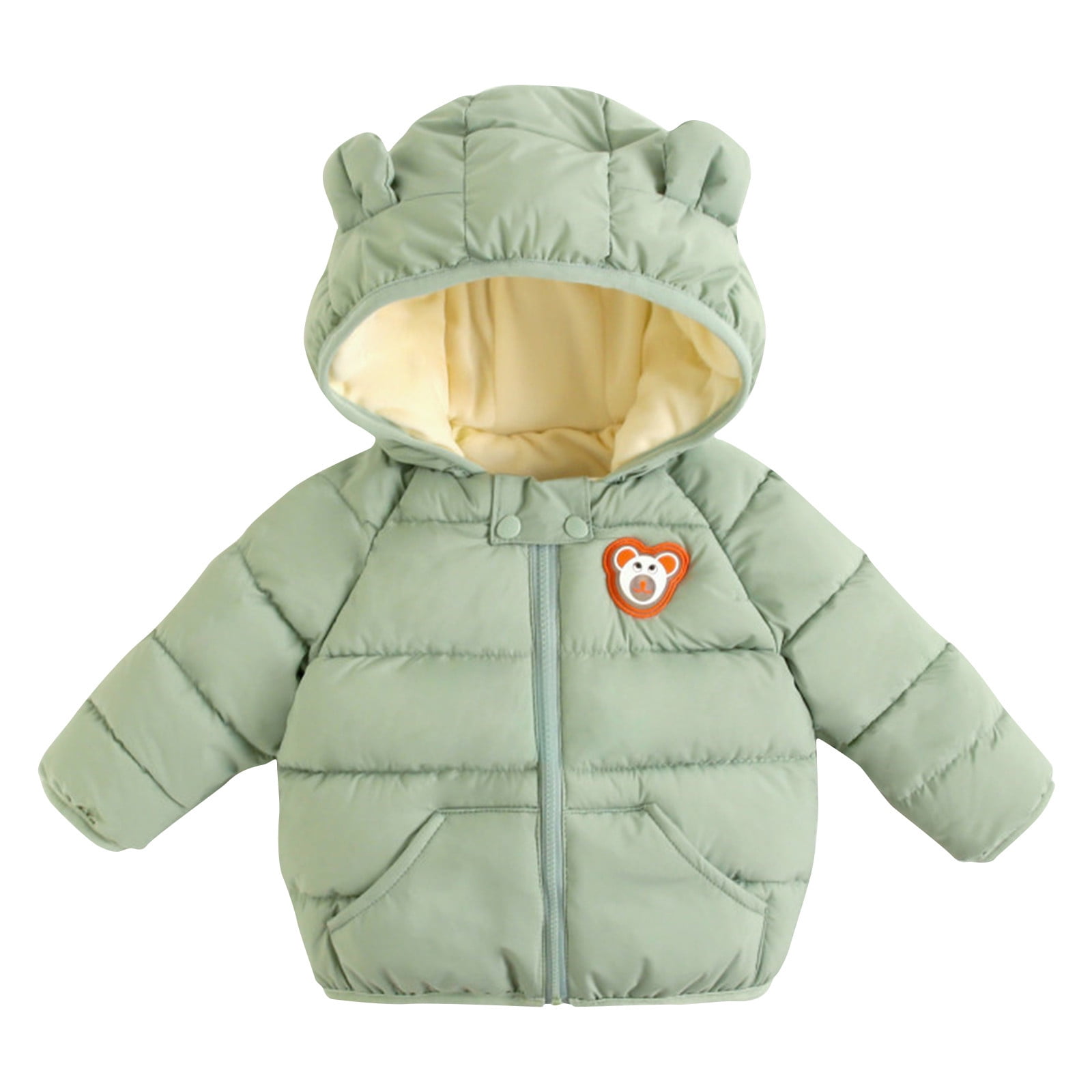 Atogsazn Toddler Boys Girls Fleece Lining Jacket Kids Zip Up Puffer ...
