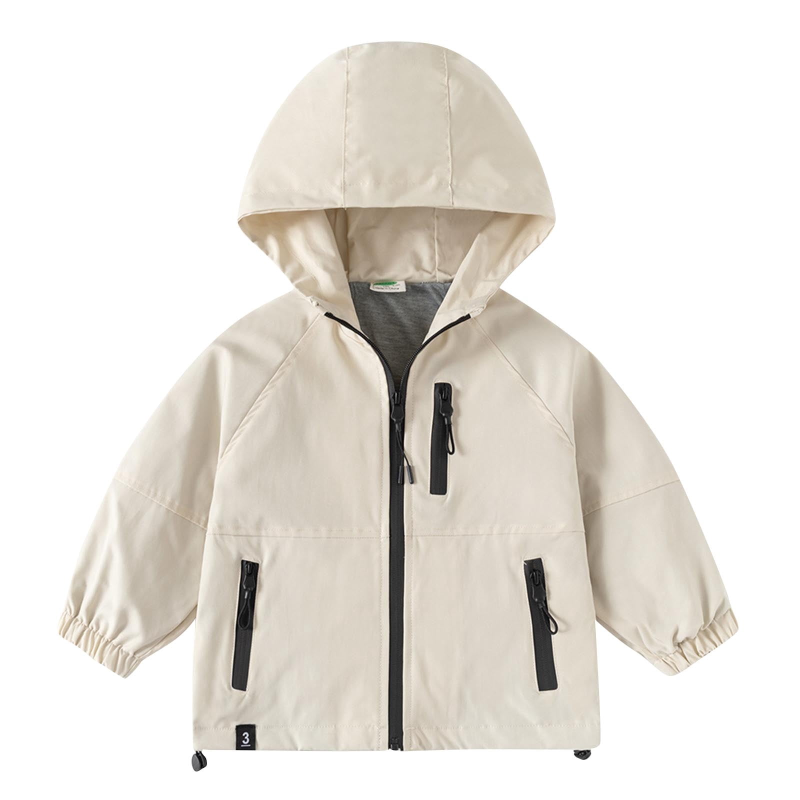 Atogsazn Toddler Boys Rain Jacket Kids Casual Zip Up Long Sleeve ...