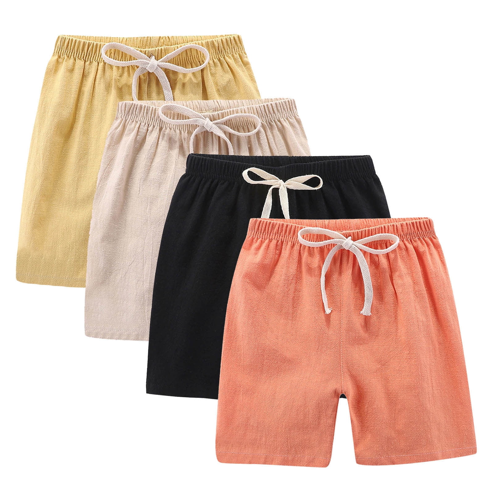 Atogsazn Toddler Boys Summer Linen 4Pcs Shorts Girls Athletic Jogger ...