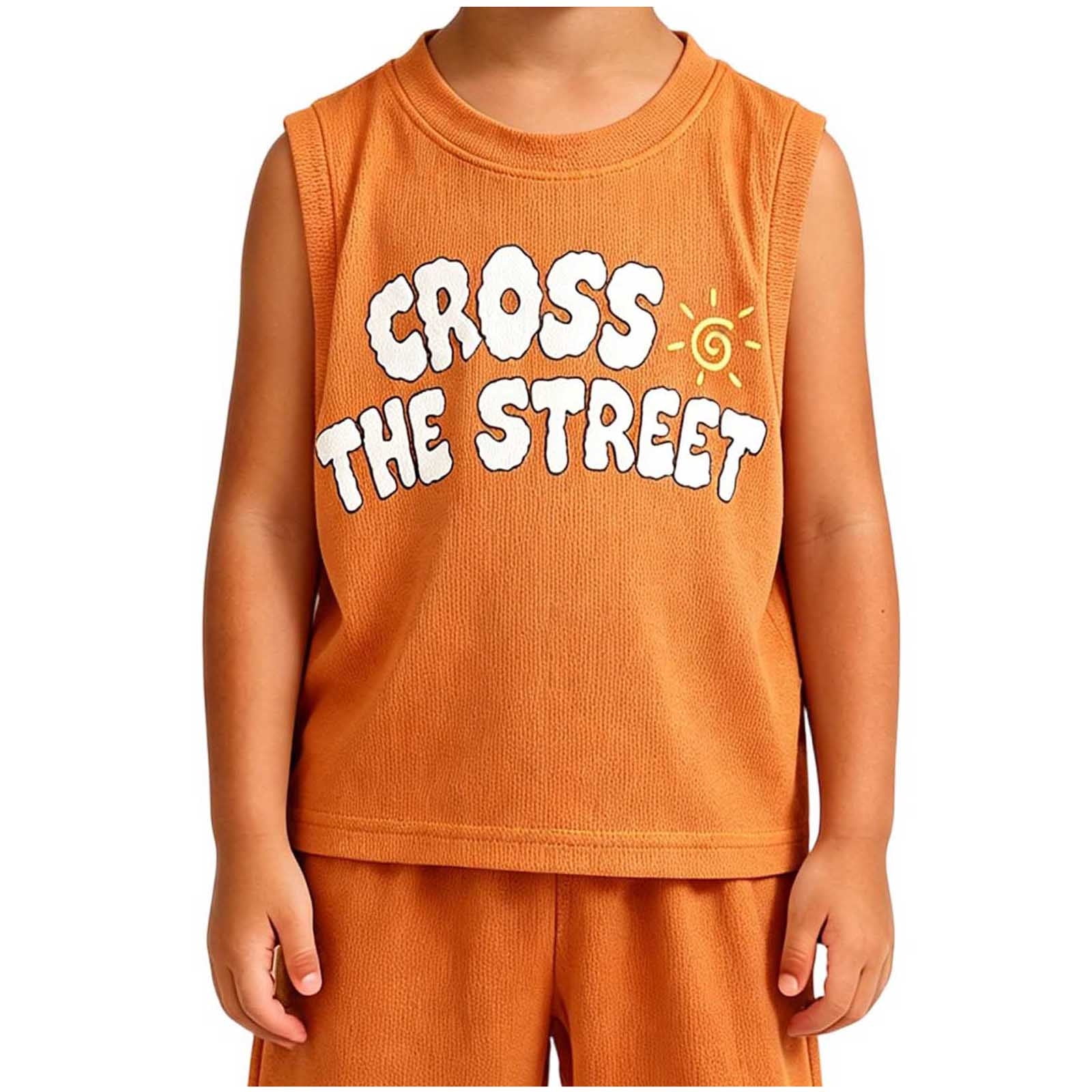 Atogsazn Toddler Boys Summer Tank Tops Kids Casual Loose Fit Letter ...
