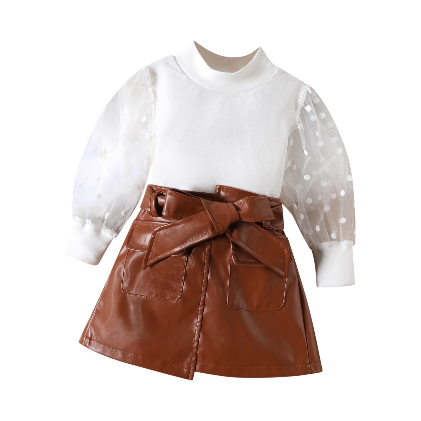 Atogsazn Toddler Girl 2Pcs Set Kid Casual Mesh Long Sleeve Shirt and ...