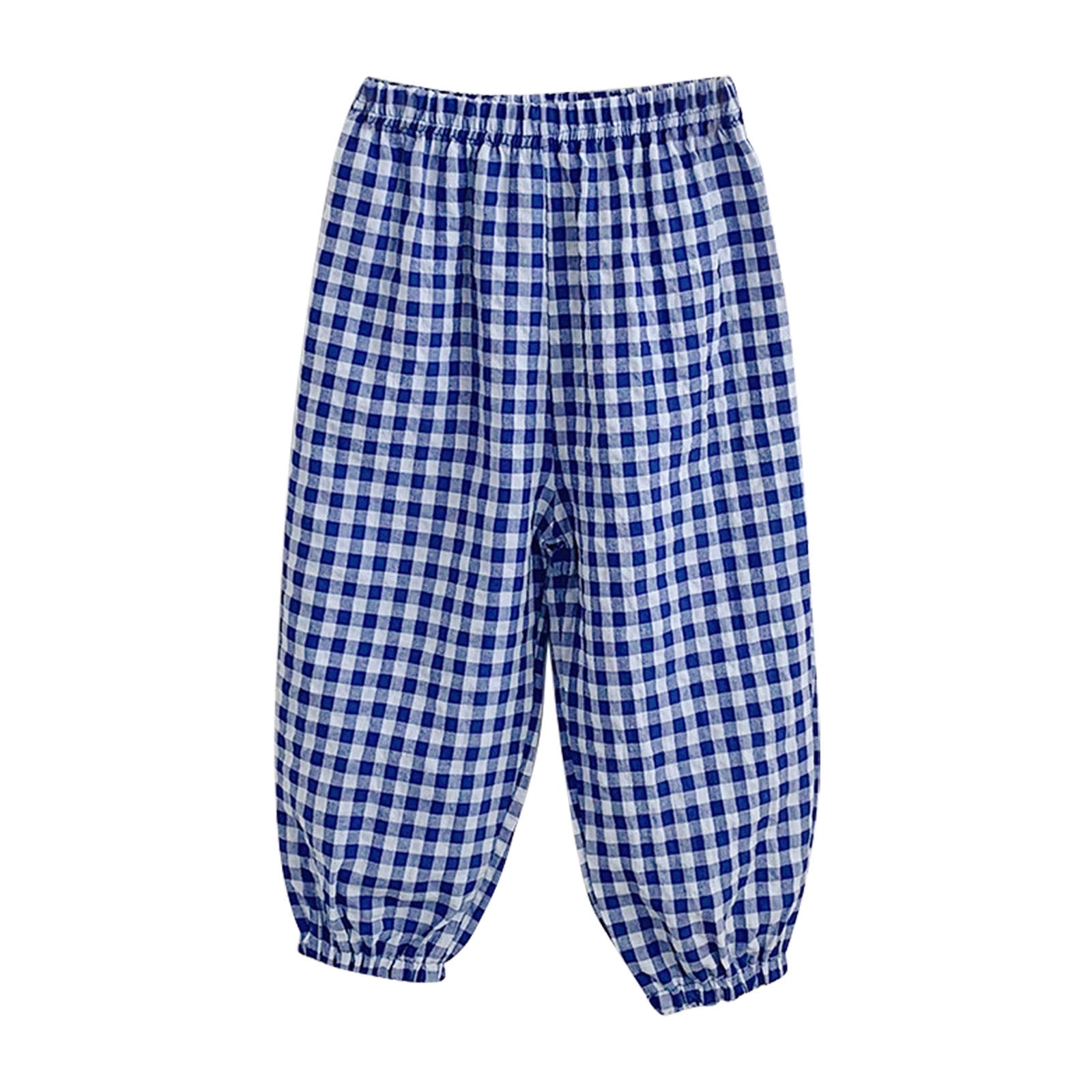 Atogsazn Toddler Girls Cotton Linen Pants Kids CasuaL Plaid Elastic ...