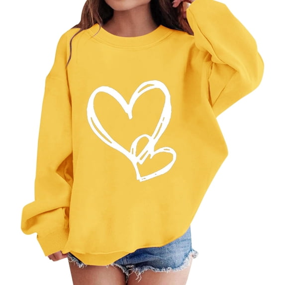 Atogsazn Toddler Girls Hearts Sweatshirt Kids Boys Casual Long Sleeve ...