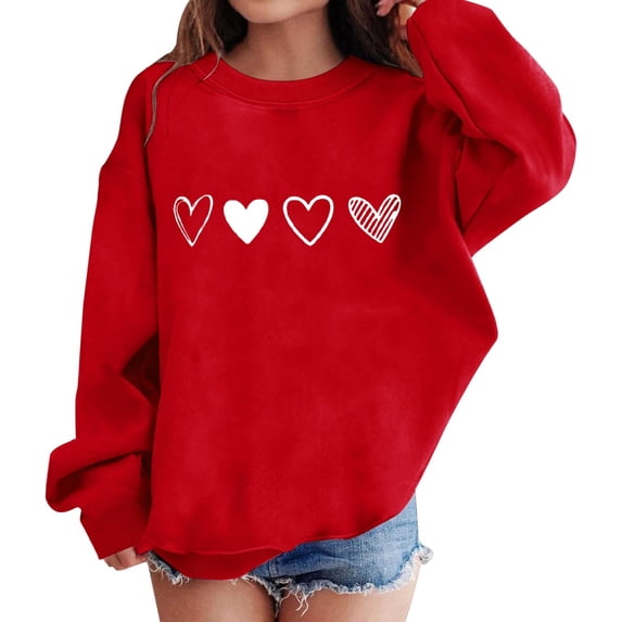 Atogsazn Toddler Girls Hearts Sweatshirt Kids Boys Casual Long Sleeve ...