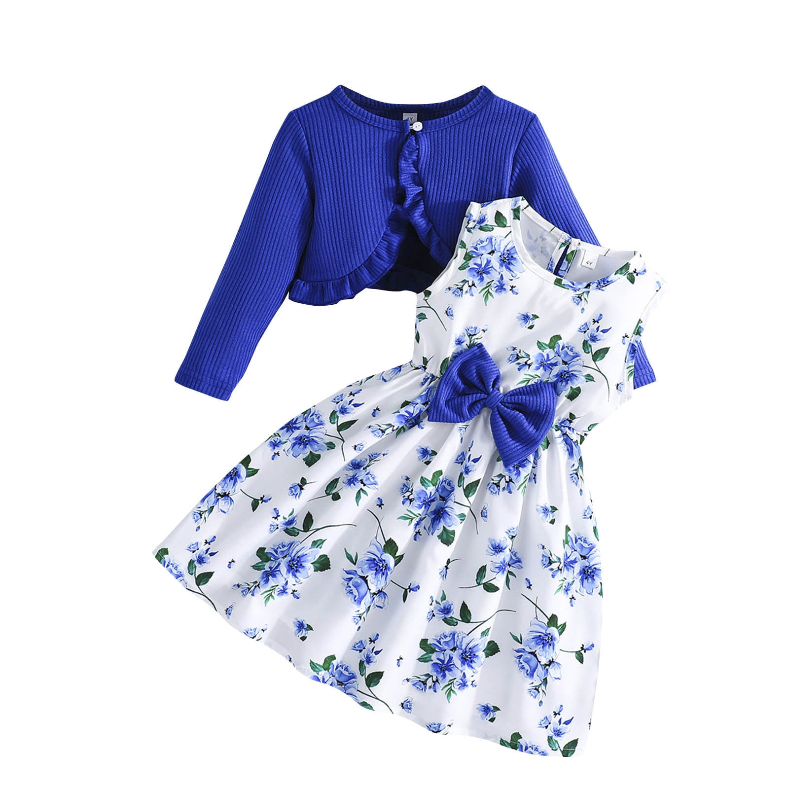 Atogsazn Toddler Girls Summer Clothes Set Kids Ribbed Long Sleeve ...