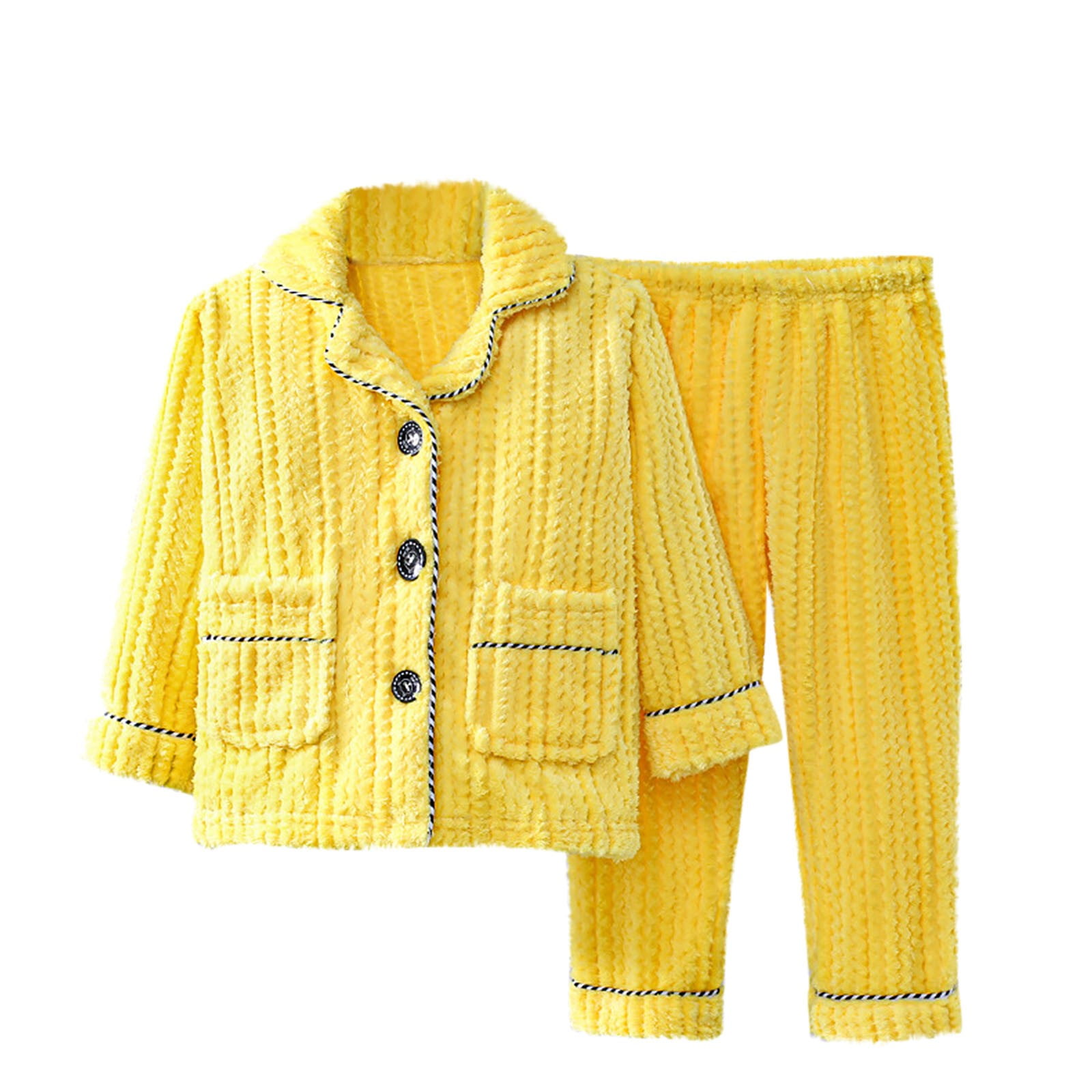 Atogsazn Toddler Girls Winter Pajamas Set Kids Button Long Sleeve ...