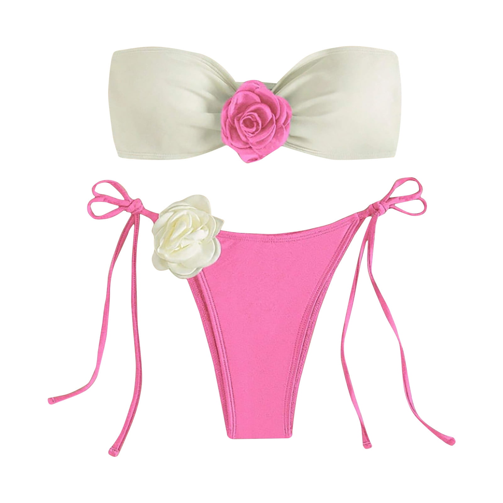 Atogsazn Women 2 Piece Strapless Bikini Swimsuits Bandeau Bikini Set ...