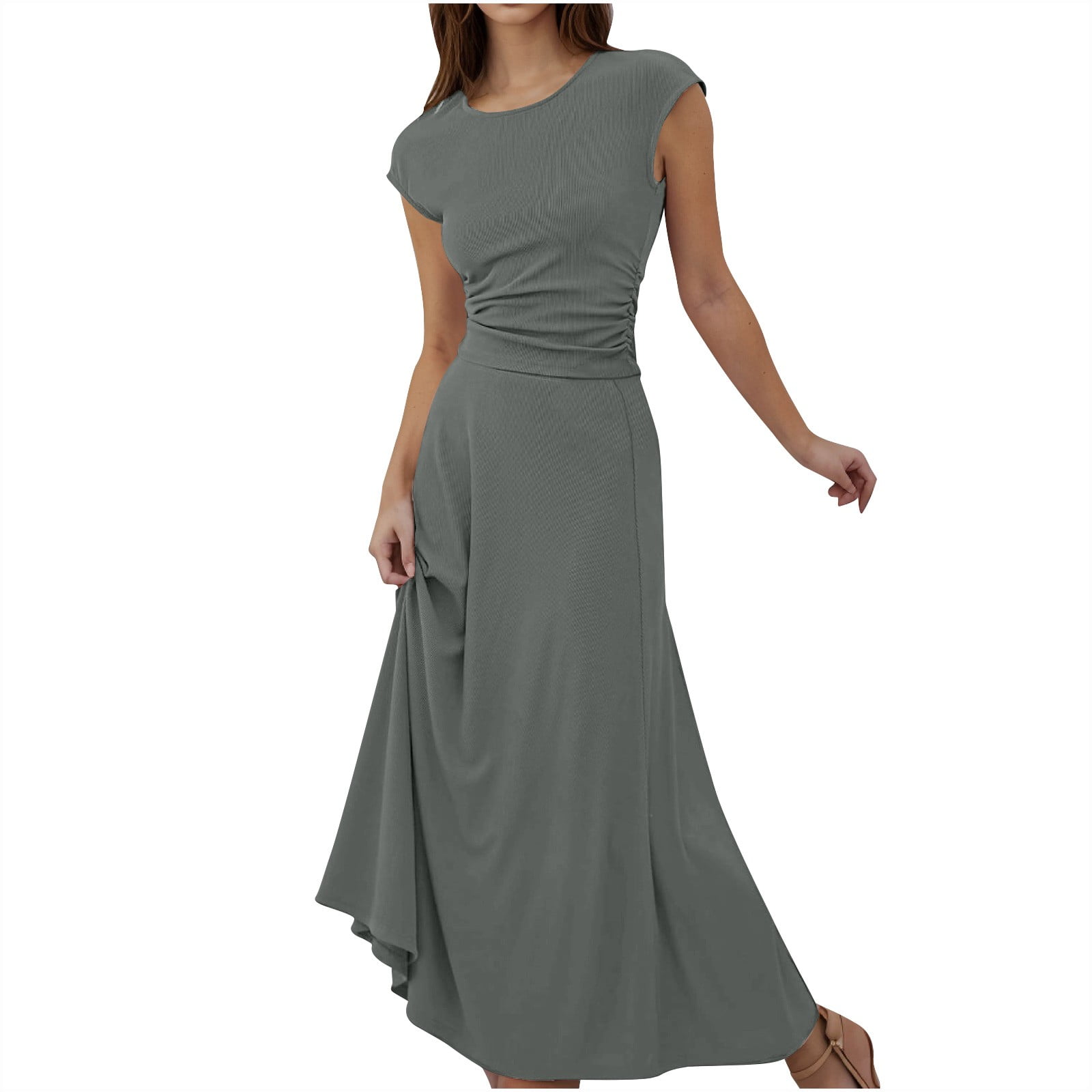Atogsazn Women Two Piece Skirt Outfits Casual Short Sleeve Crew Neck ...