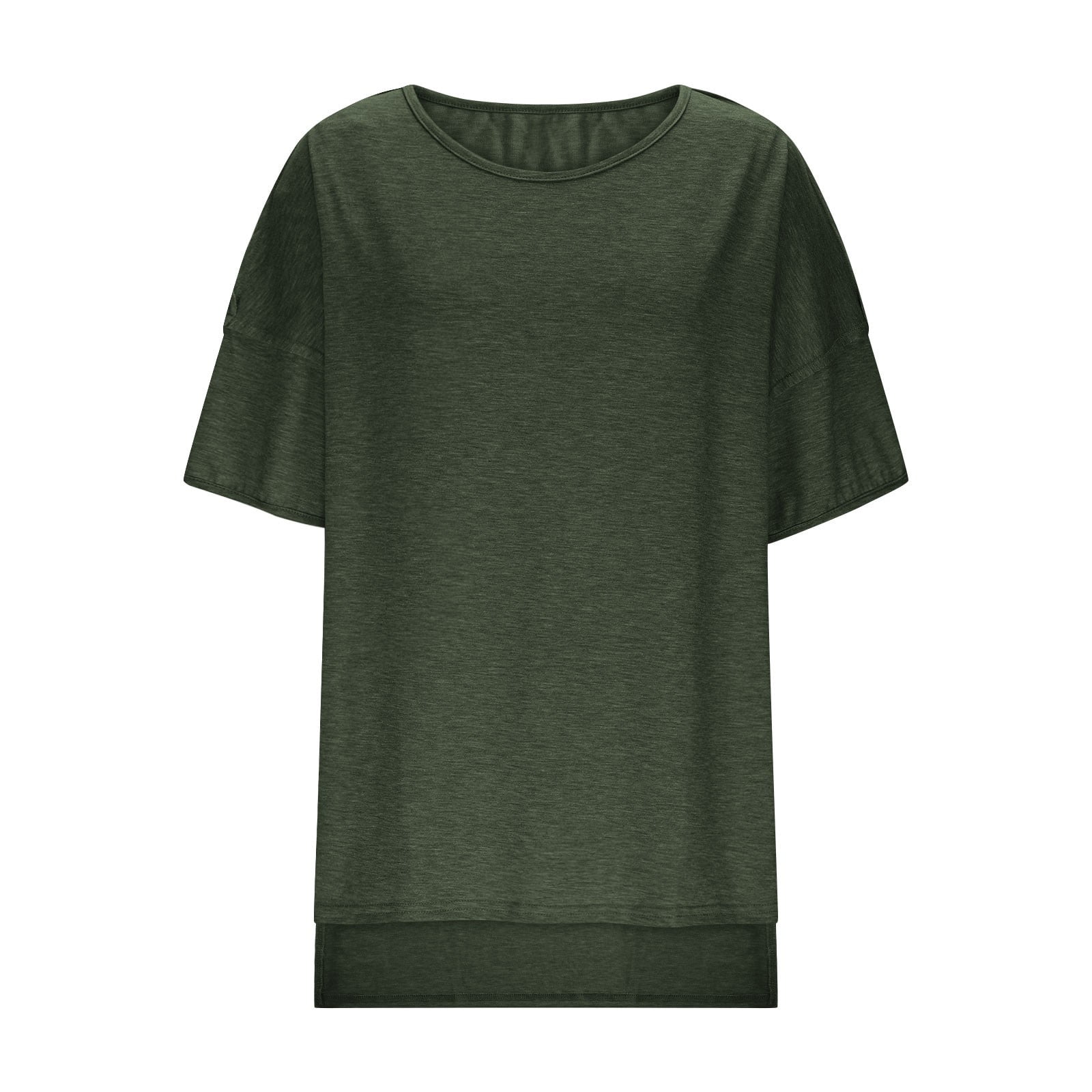 Atogsazn Women's Oversized T Shirts Summer Short Sleeve Tshirt Split ...