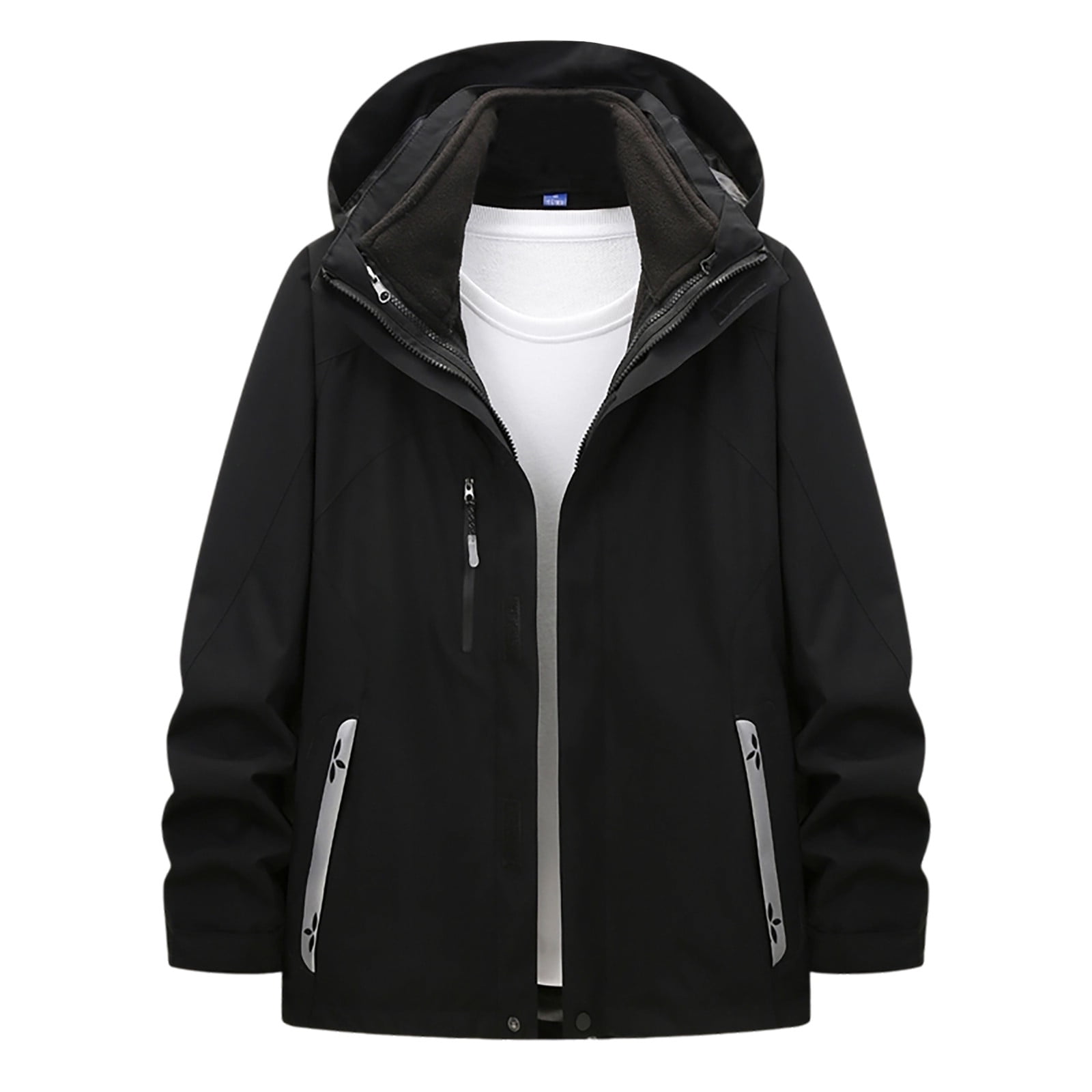 Atogsazn Womens Fleece Lined Windbreaker Rain Jacket Zip Up Raincoat 3 in 1 Waterproof Ski Tops ...