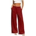 Atogsazn Womens Summer Linen Wide Leg Sweatpant Casual Jogger Loose Fit ...