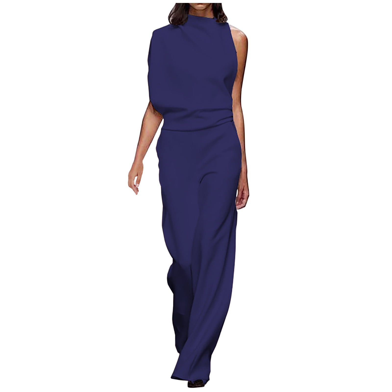 Atogsazn Womens Wide Leg Jumpsuit Business Romper Casual Loose ...