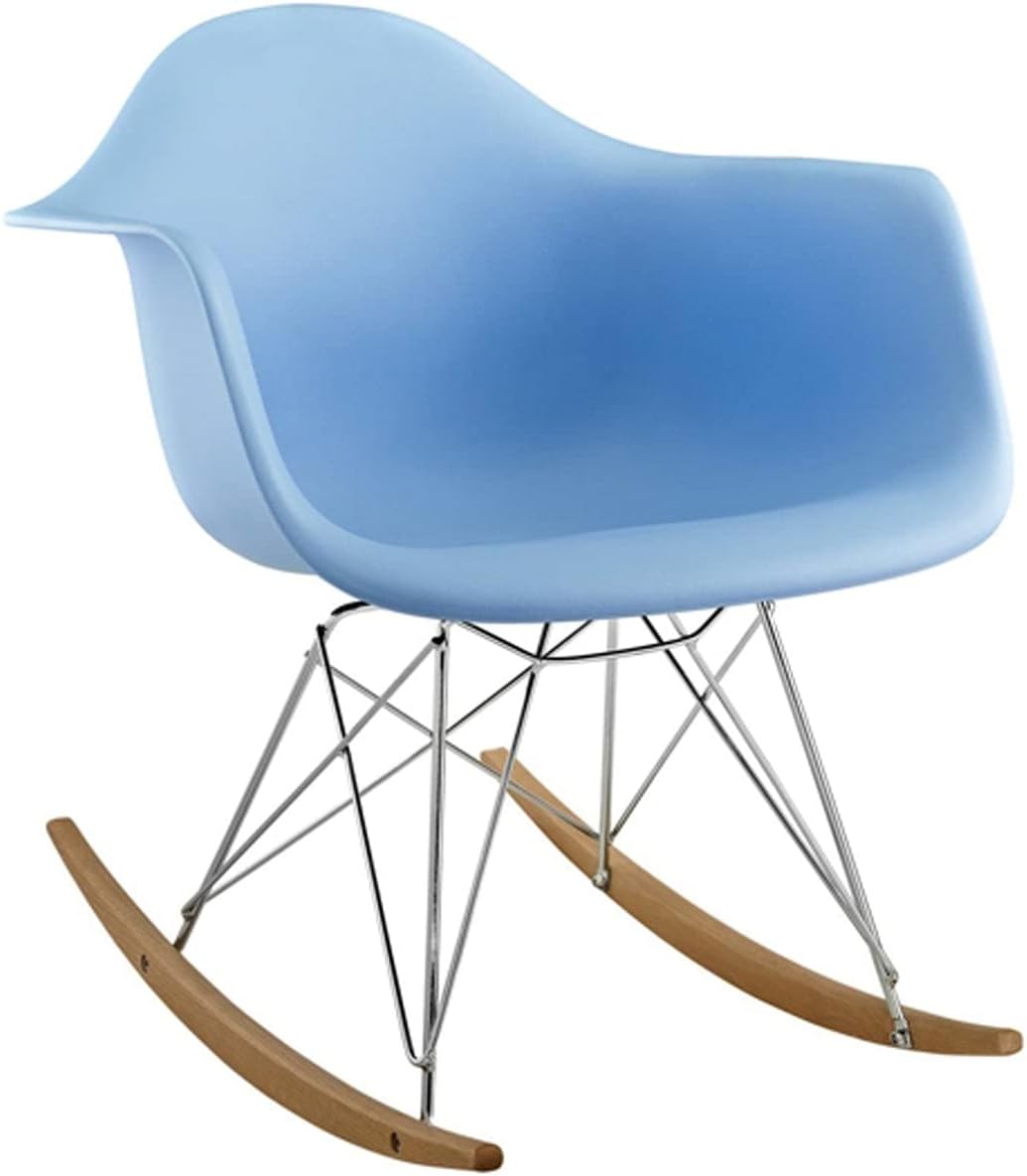 Atoll 26" Mid-Century Plastic Rocker Arm Chair in Blue - Walmart.com